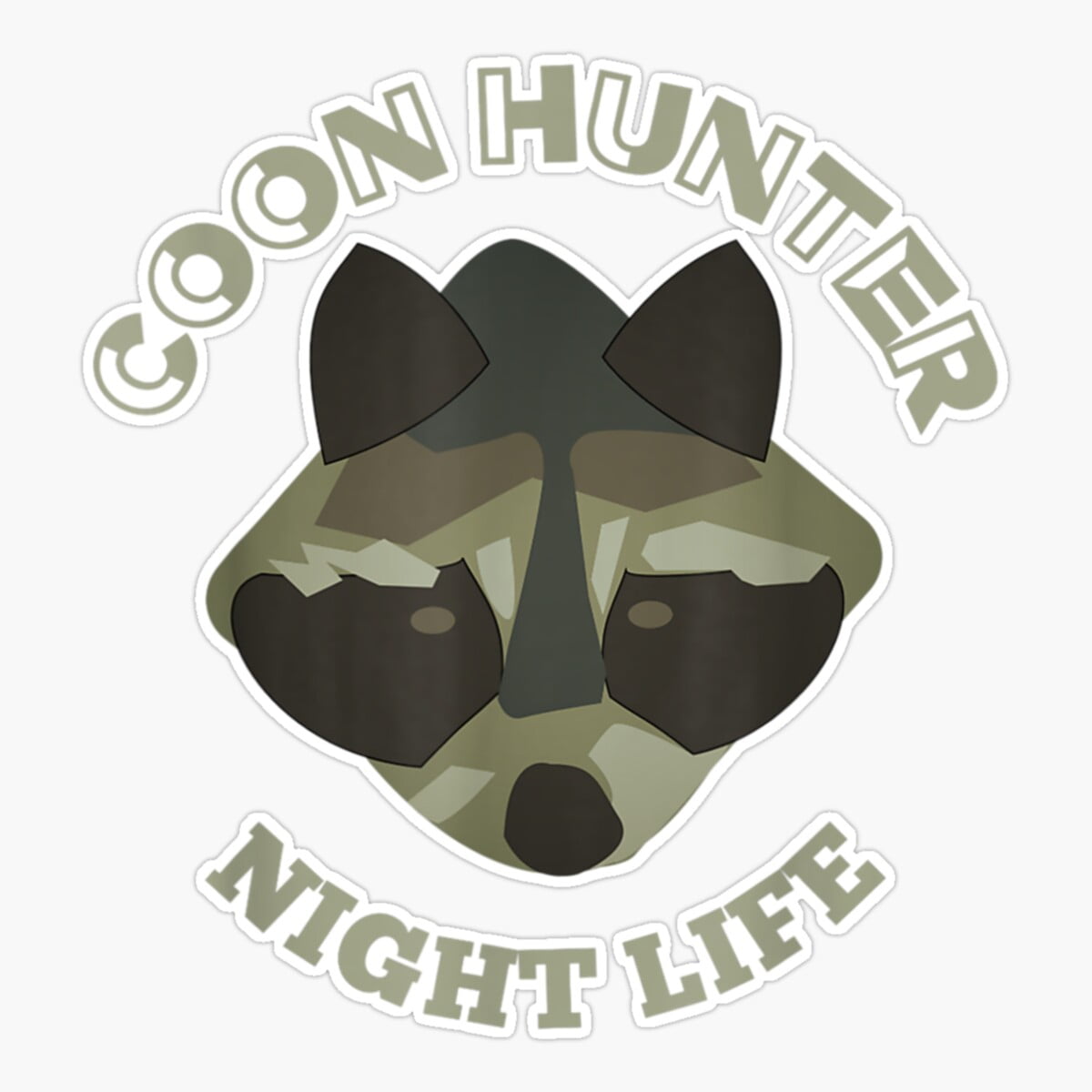 Maneki Coon Hunting Night Lie - Treed Lie Er, Phone Decal Water Bottle Stickers Car Decals ...