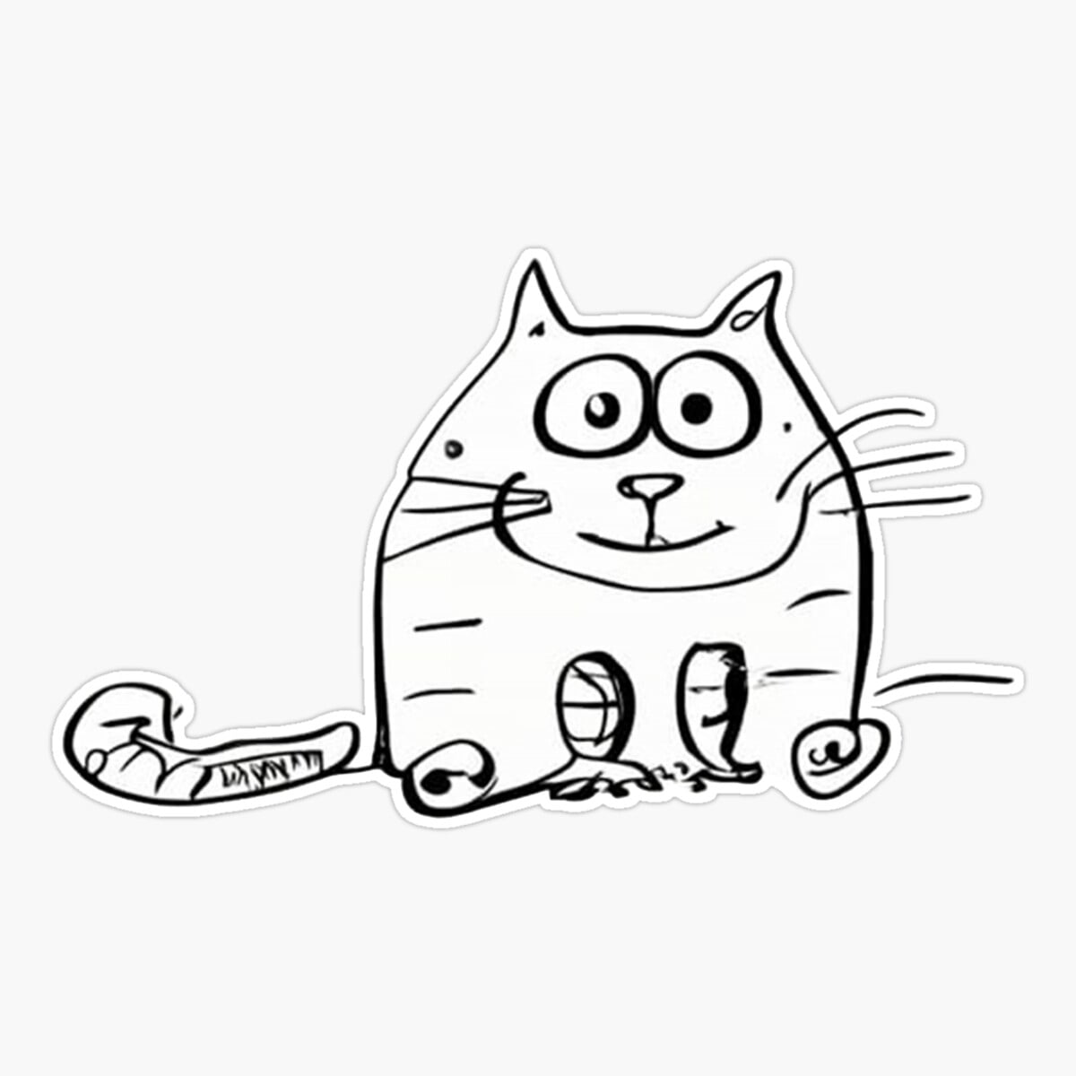 Maneki Copy O Cute Unny Cat Hand Drawn Doodles 3 Sticker, Phone Decal ...