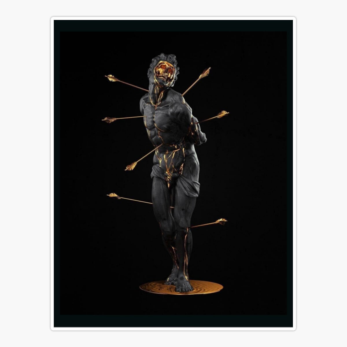 Maneki Copy O Mesty - Album Cover - Apashe On Behance | Vaporwave Art, Skull Art, Gold Skull ...