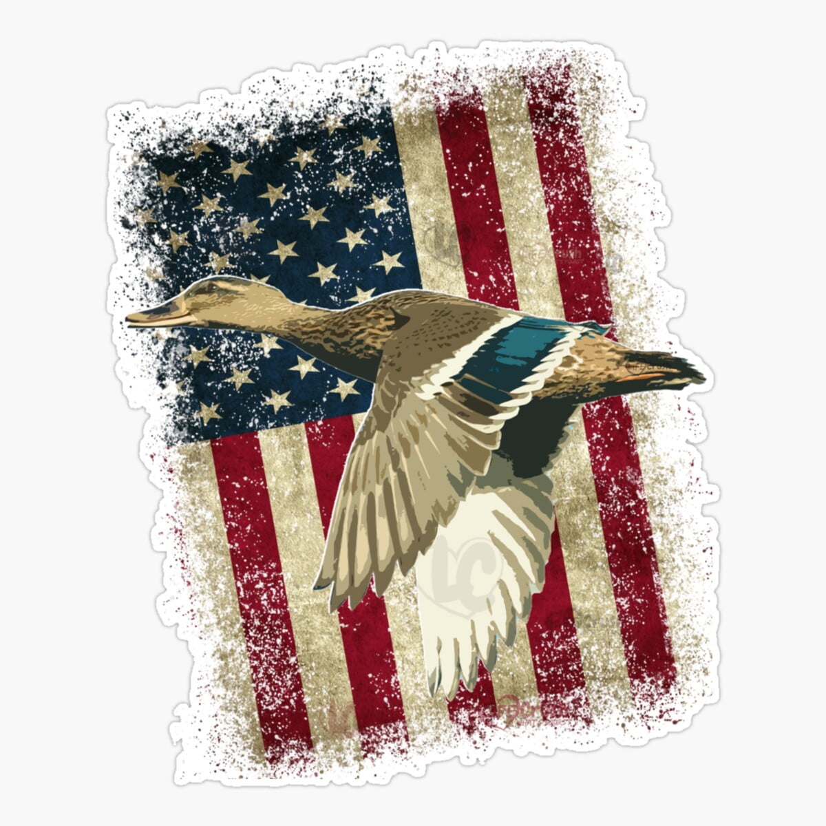 Maneki Copy O Minimalist Mallard Duck Design Or Duck Hunters, Patriotic ...