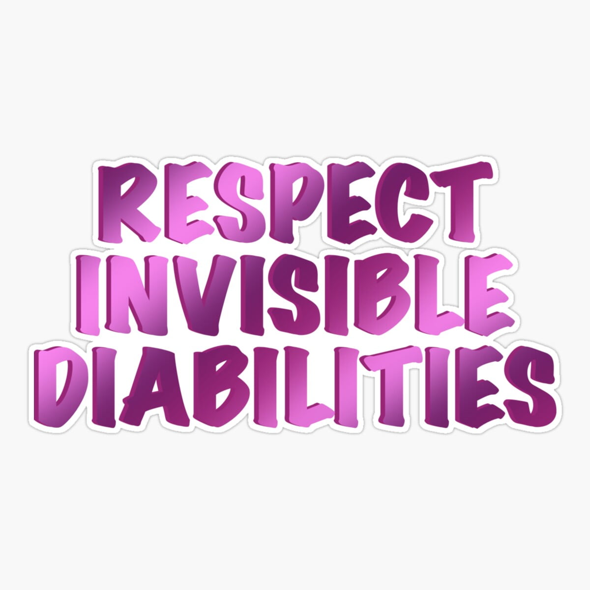 Maneki Copy Of Respect Invisible Disabilities - Pink Er, Phone Decal ...