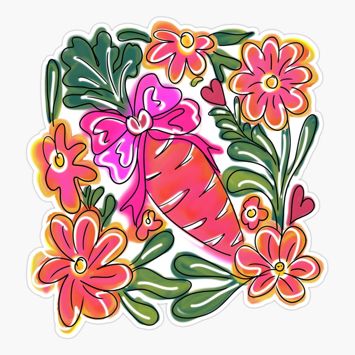 Maneki Coquette Easter Carrot, Boho Loral Carrot Er, Phone Decal Water ...