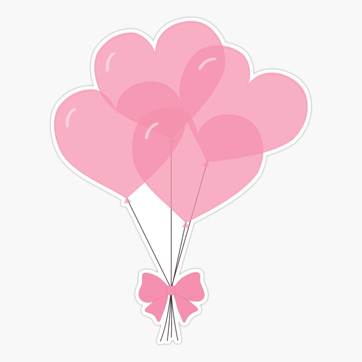 Maneki Coquette Transparent Pink Heart Balloons With Bow Er, Phone ...