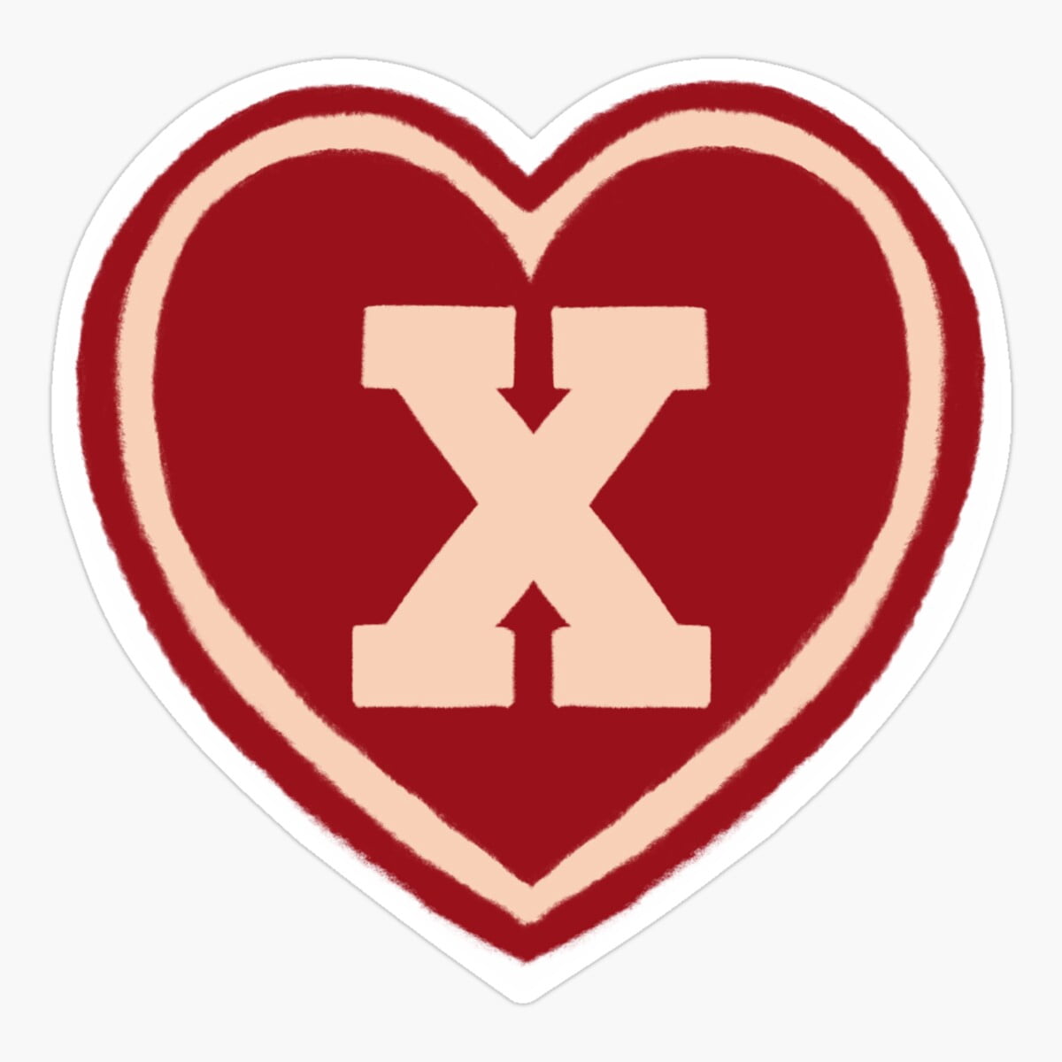 Maneki Coquette Vintage Heart Initial (X) Er, Phone Decal Water Bottle ...