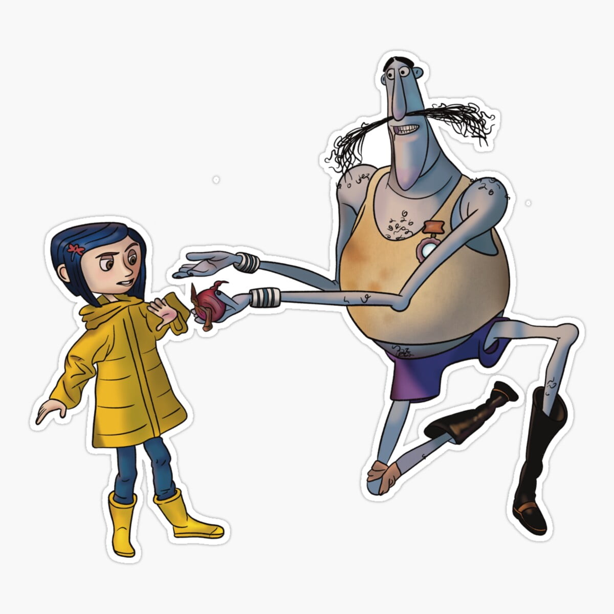 Maneki Coraline And Mr. Bobinsky Er, Phone Decal Water Bottle Stickers ...