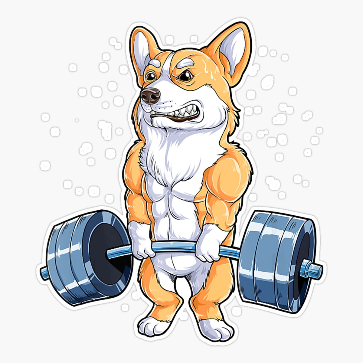 Maneki Corgi Weightlifting Funny Dog Deadlift Fitness Gym Workout Er ...