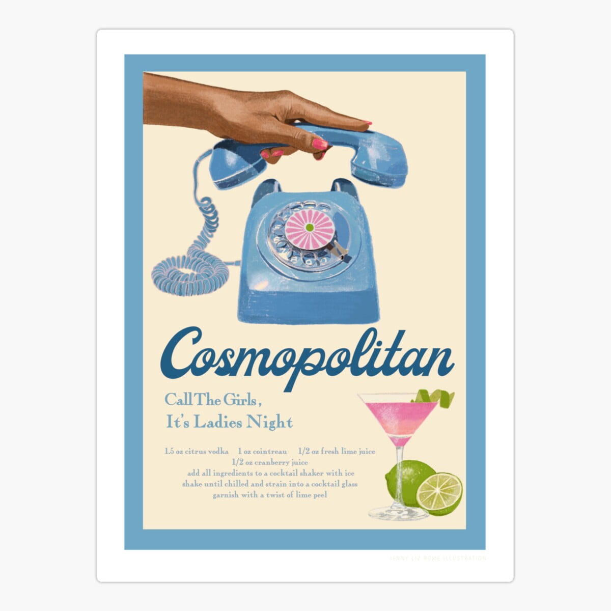 Maneki Cosmo In Blue Sticker, Phone Decal Water Bottle Stickers Car ...