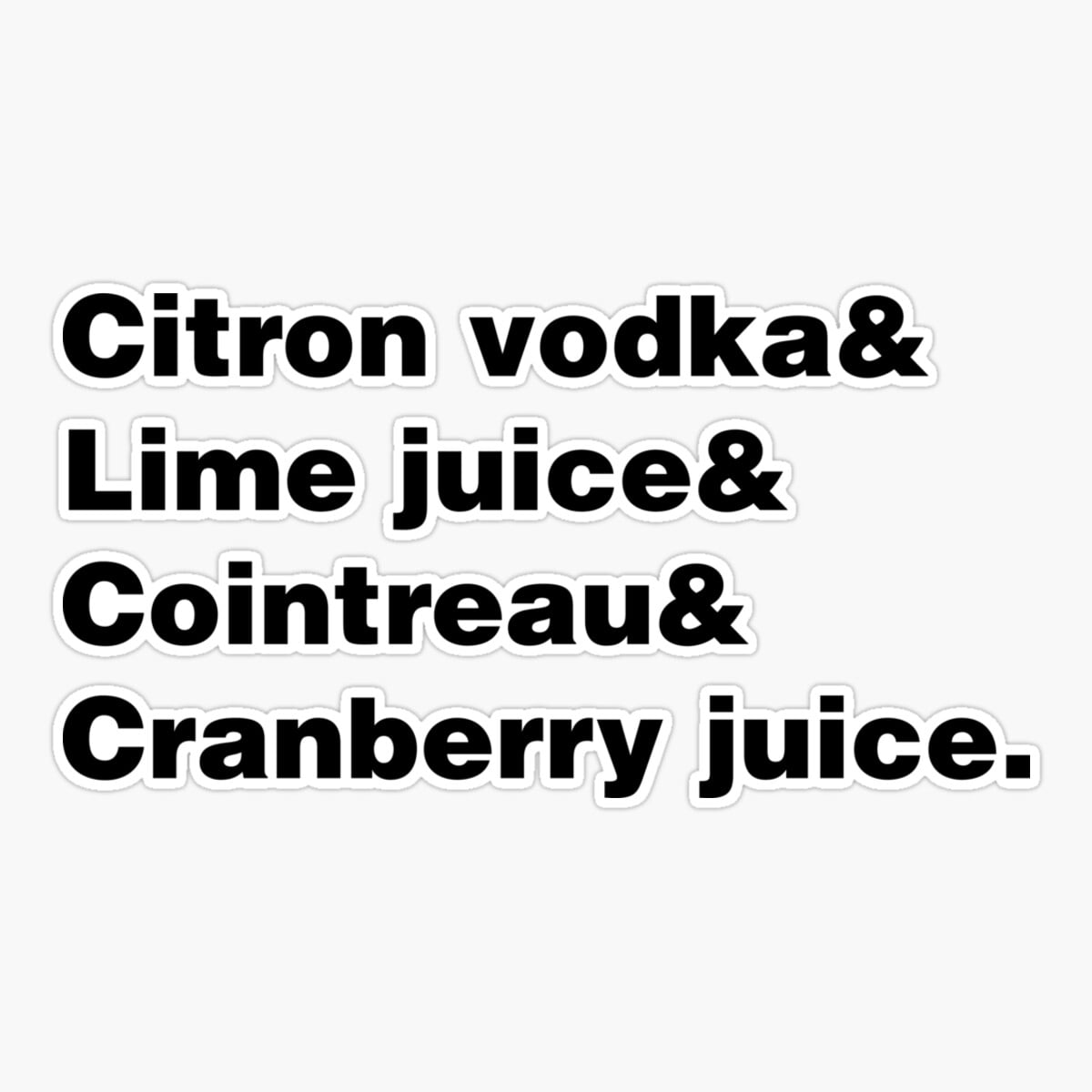 Maneki Cosmo Recipe Sticker, Phone Decal Water Bottle Stickers Car ...