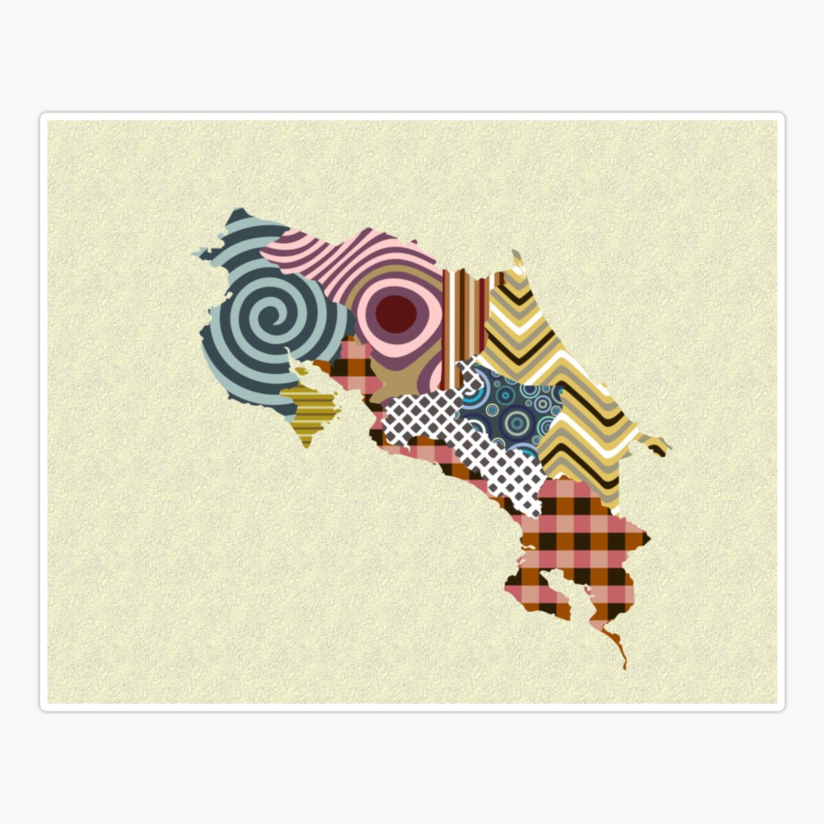 Maneki Costa Rica Sticker, Phone Decal Water Bottle Stickers Car Decals ...