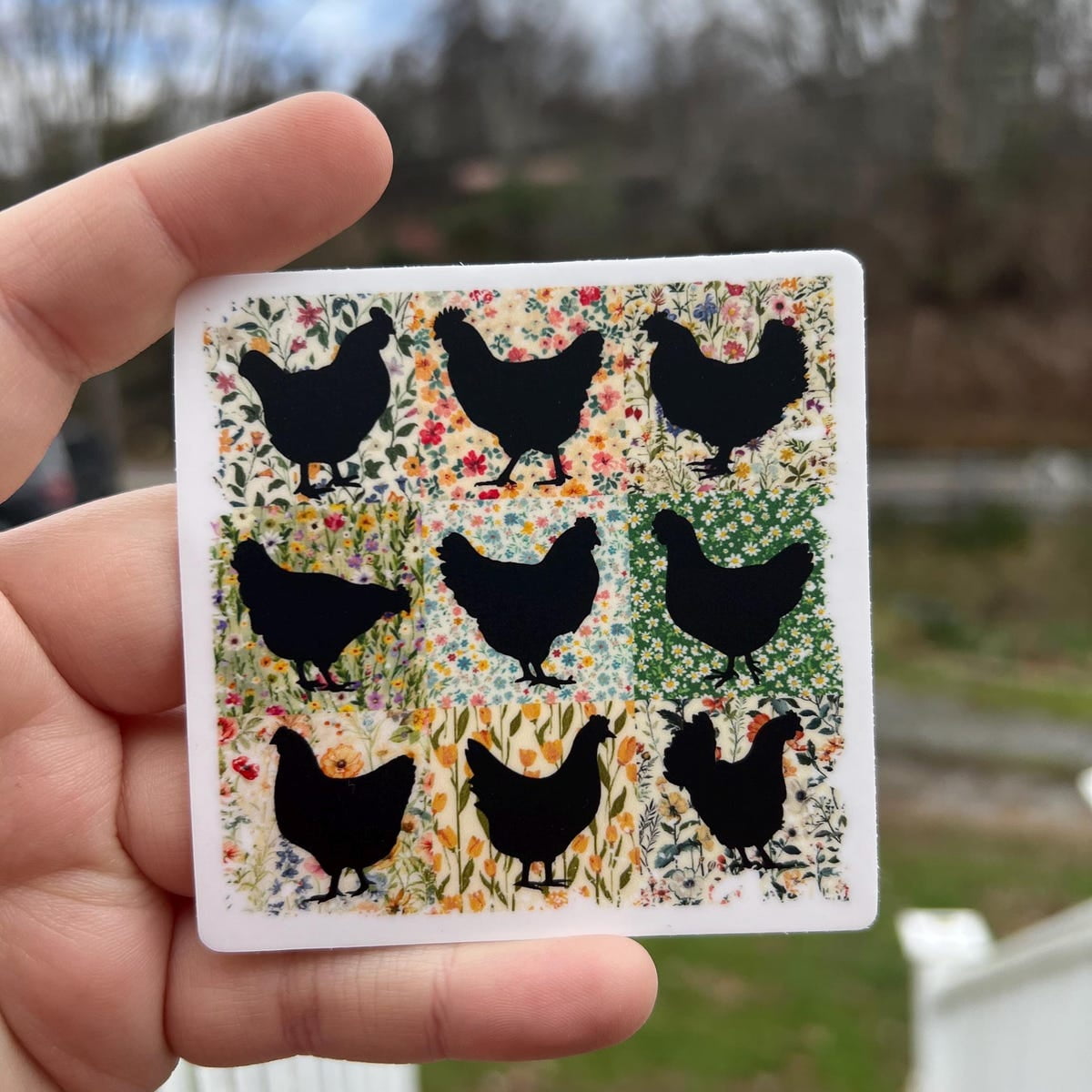Maneki Country Chicken Quilt Pattern Sticker, Appalachian Sticker ...