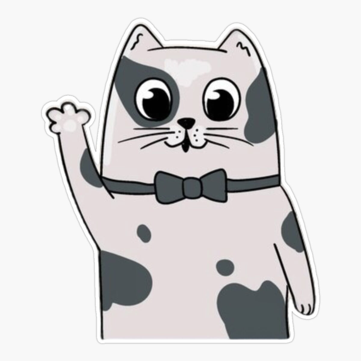 Maneki Cow Cat And Arms Up Sticker, Phone Decal Water Bottle Stickers ...