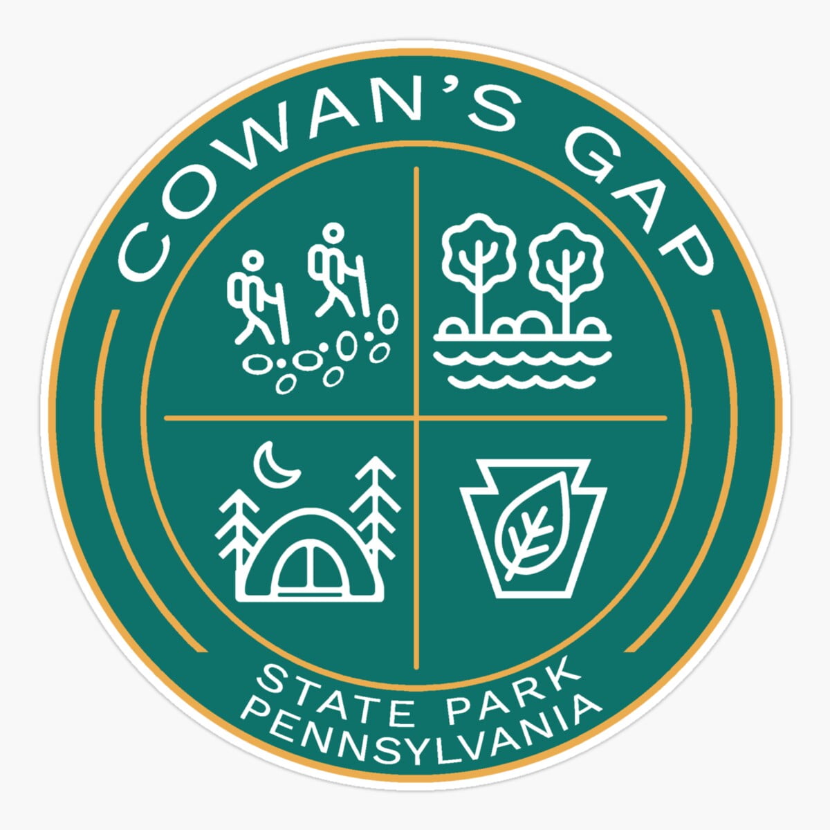 Maneki Cowan'S Gap State Park Heraldic Logo Er, Phone Decal Water ...