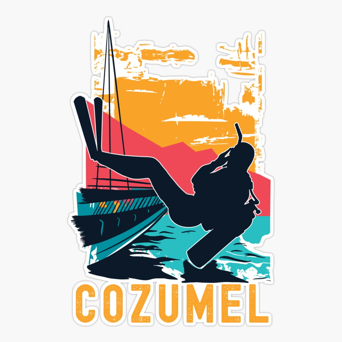 Maneki Cozumel Mexico Caribbean Scuba Diving Sticker, Phone Decal Water ...