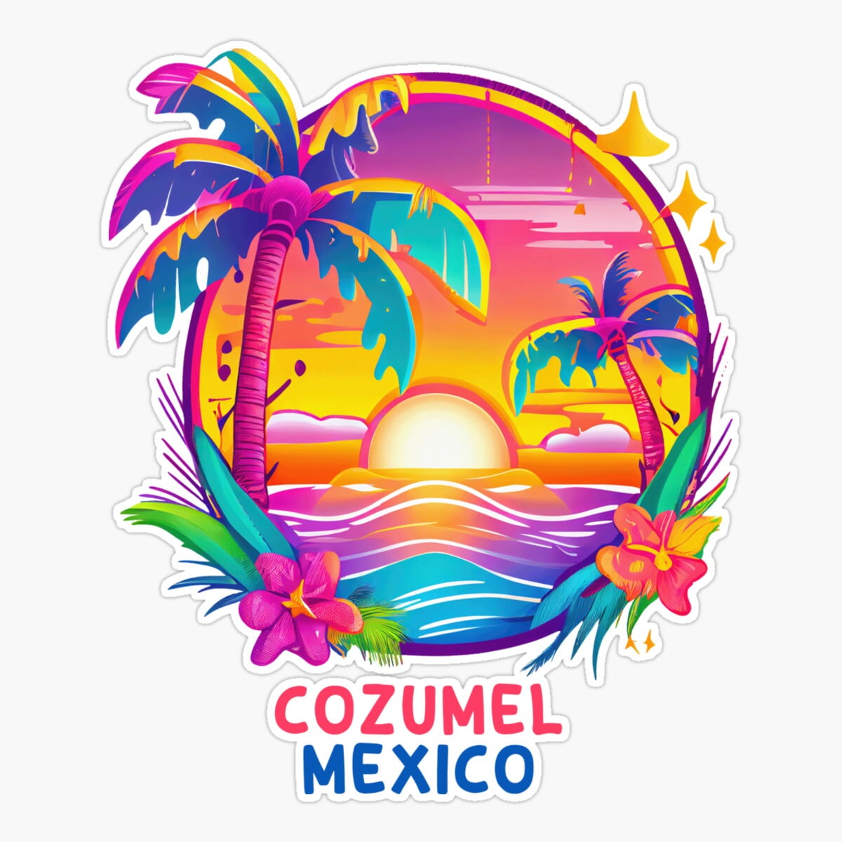 Maneki Cozumel Mexico Sticker, Phone Decal Water Bottle Stickers Car ...