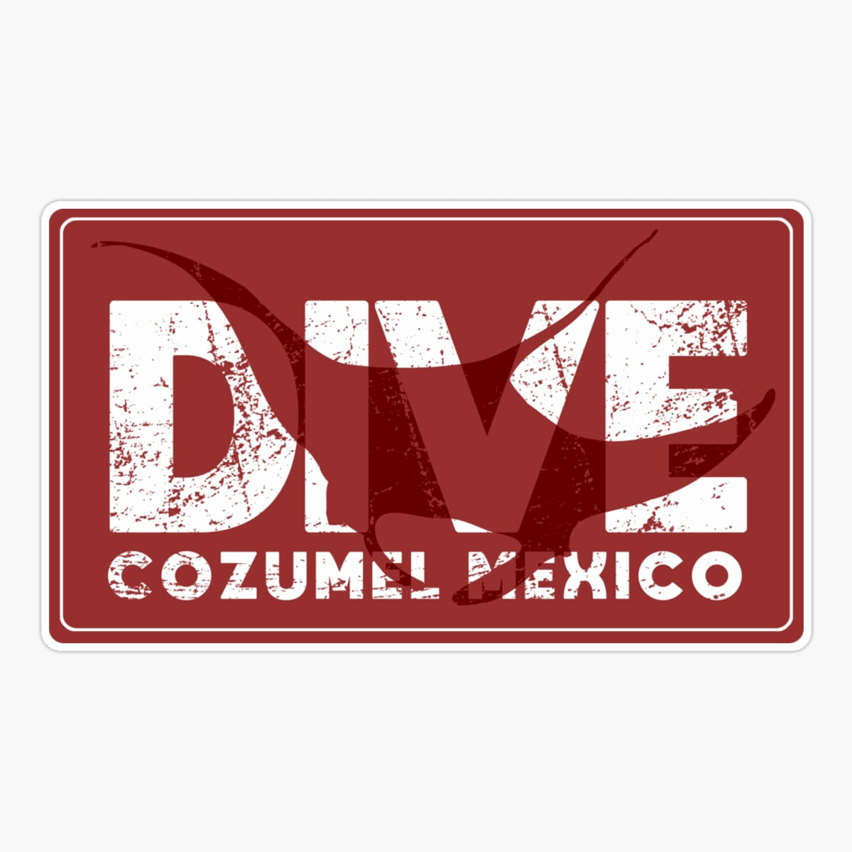 Maneki Cozumel Scuba Diving Mexico Diver Manta Ray Dive Sticker, Phone ...