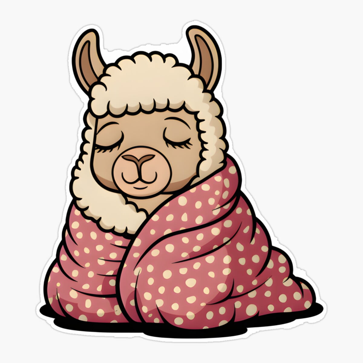 Maneki Cozy Cute Sleepy Llama Er, Phone Decal Water Bottle Stickers Car ...