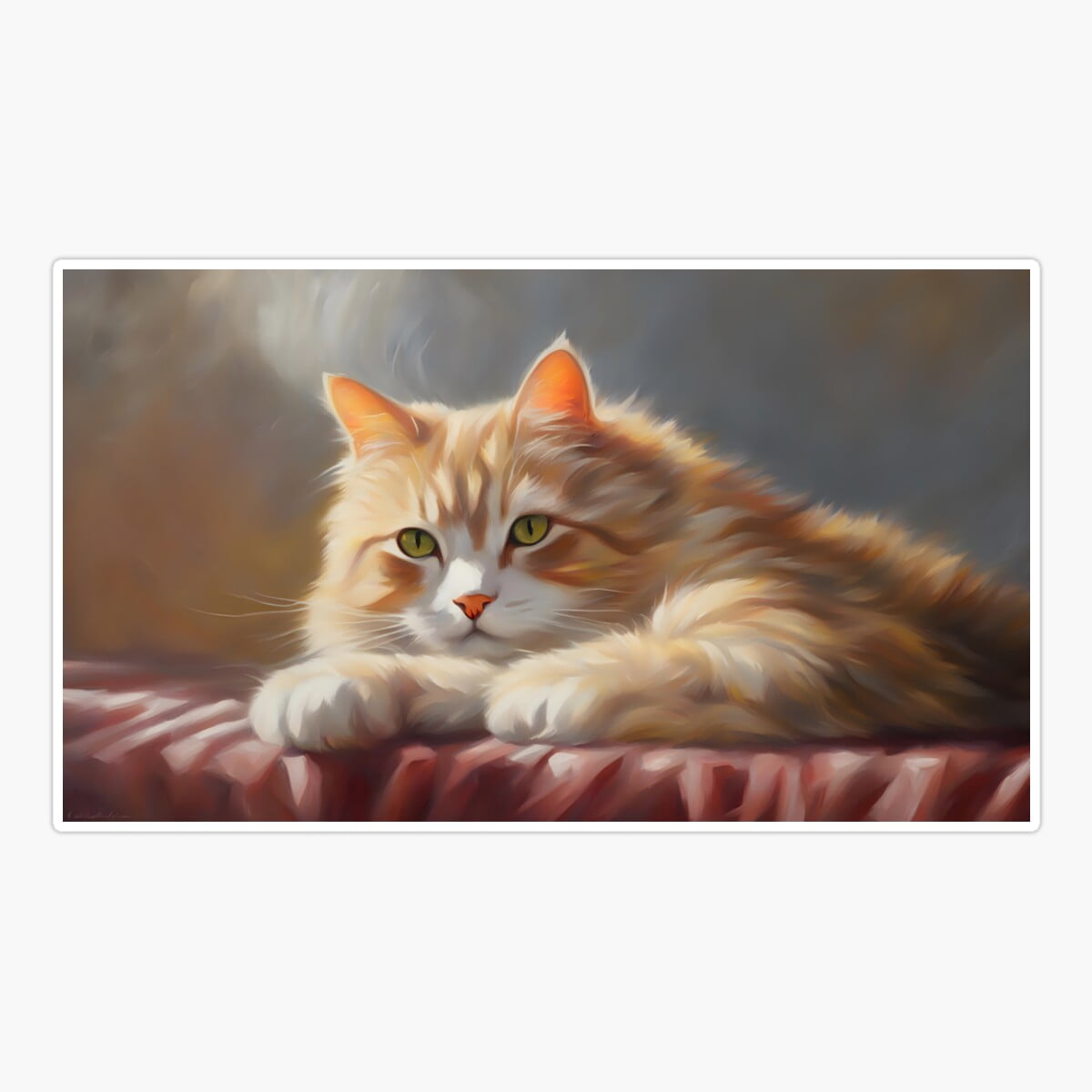 Maneki Cozy Yellow Cat Sticker, Phone Decal Water Bottle Stickers Car ...