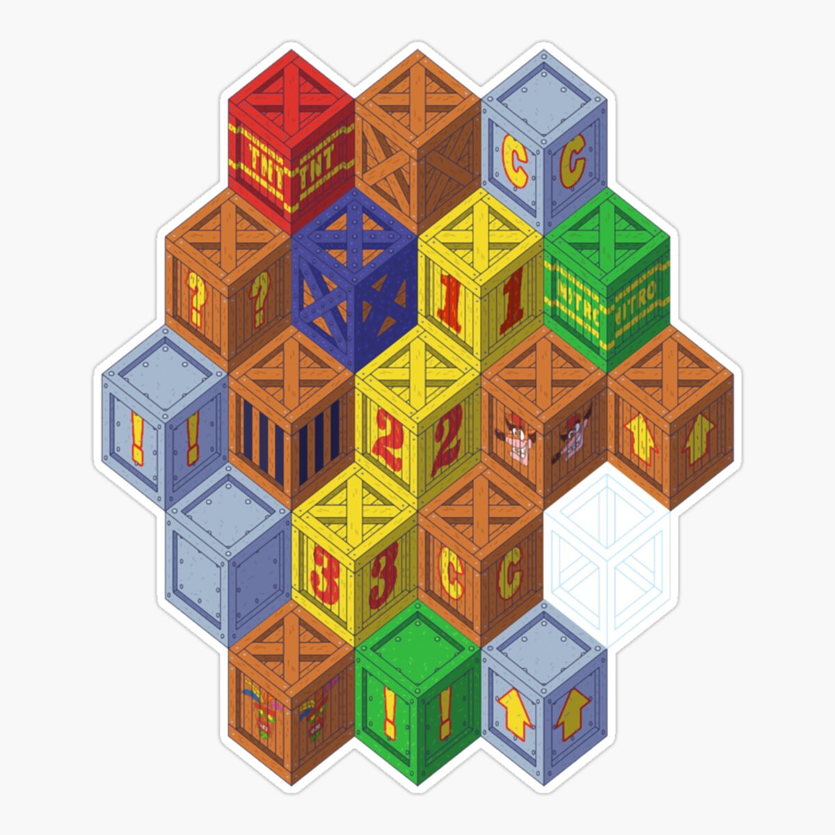 Maneki Crash Crates Collection Er, Phone Decal Water Bottle Stickers ...