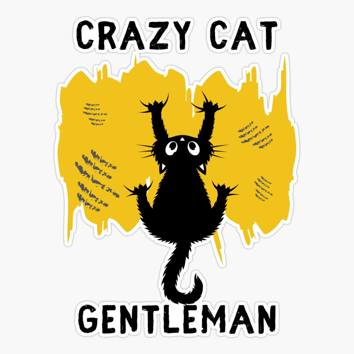 Maneki Crazy Cat Gentleman Sticker, Phone Decal Water Bottle Stickers ...