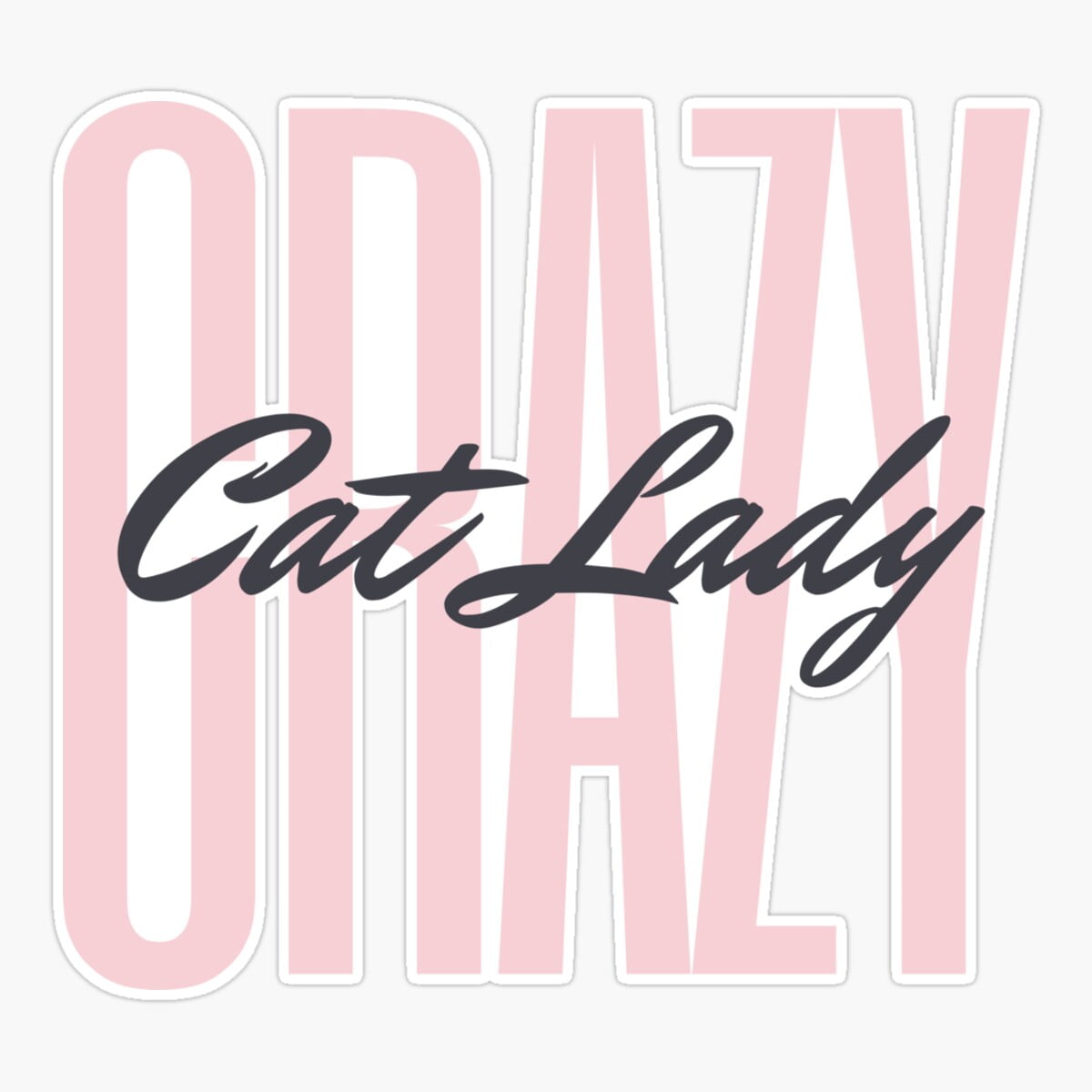 Maneki Crazy Cat Lady Sticker, Phone Decal Water Bottle Stickers Car ...