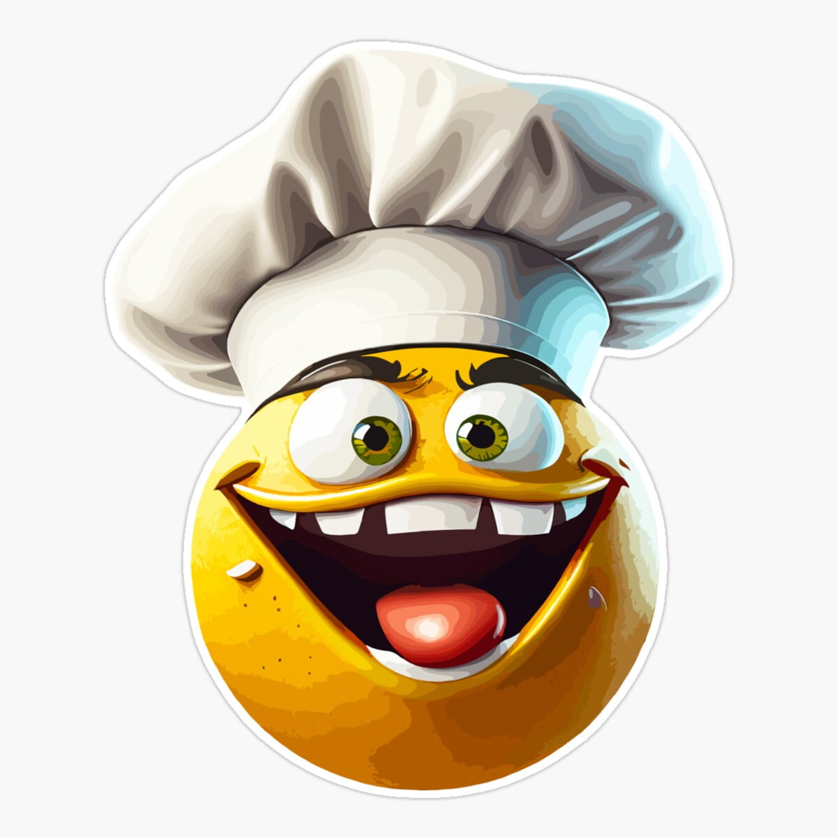 Maneki Crazy Cook Emoji Sticker, Phone Decal Water Bottle Stickers Car ...