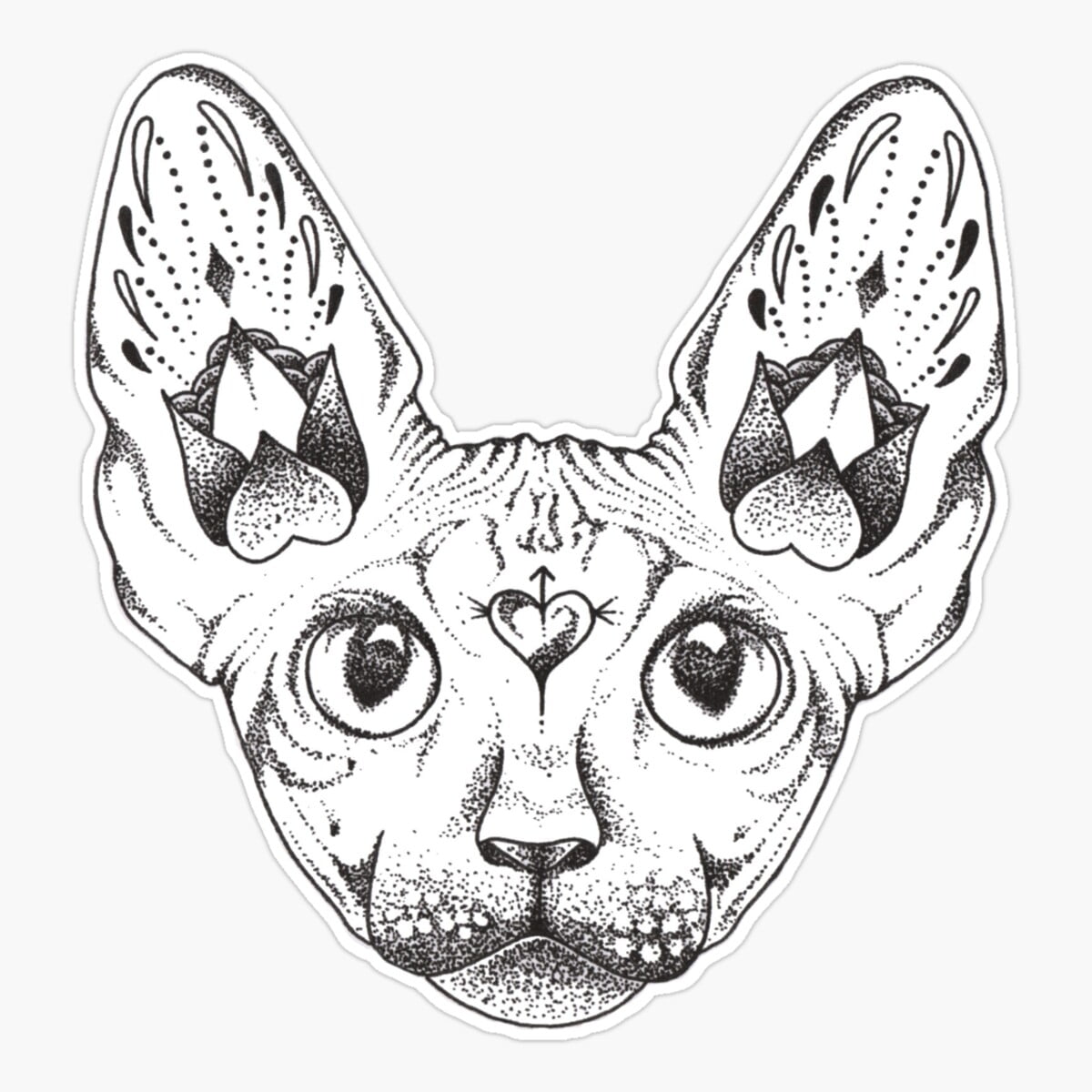 Maneki Crazy Sphynx (Sphinx) Cat Lady Sticker, Phone Decal Water Bottle ...