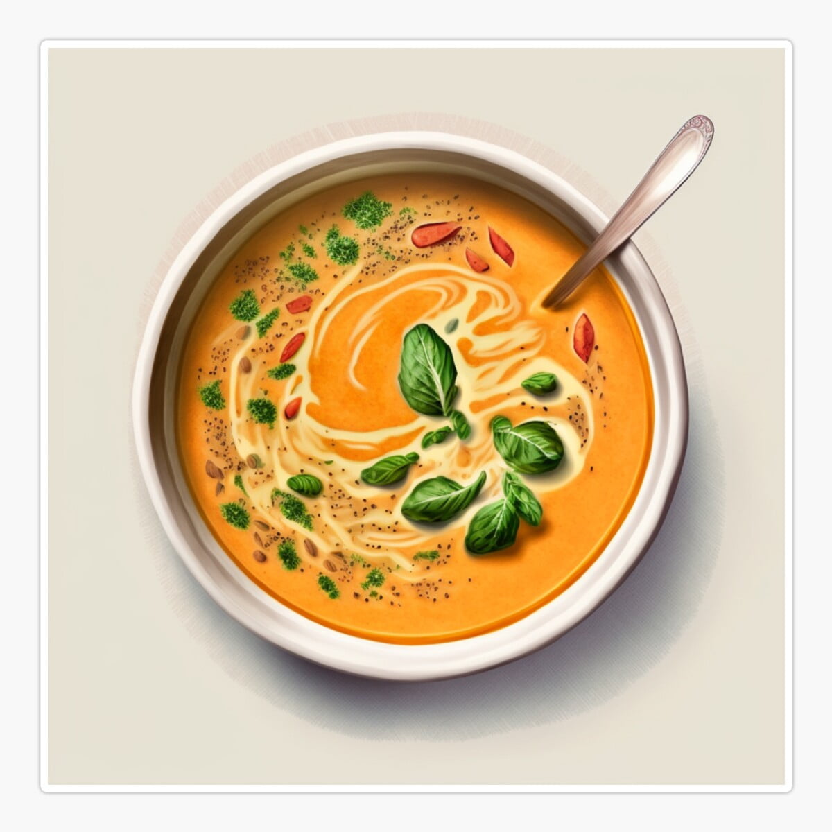 Maneki Cream O Carrot Soup Sticker, Phone Decal Water Bottle Stickers ...