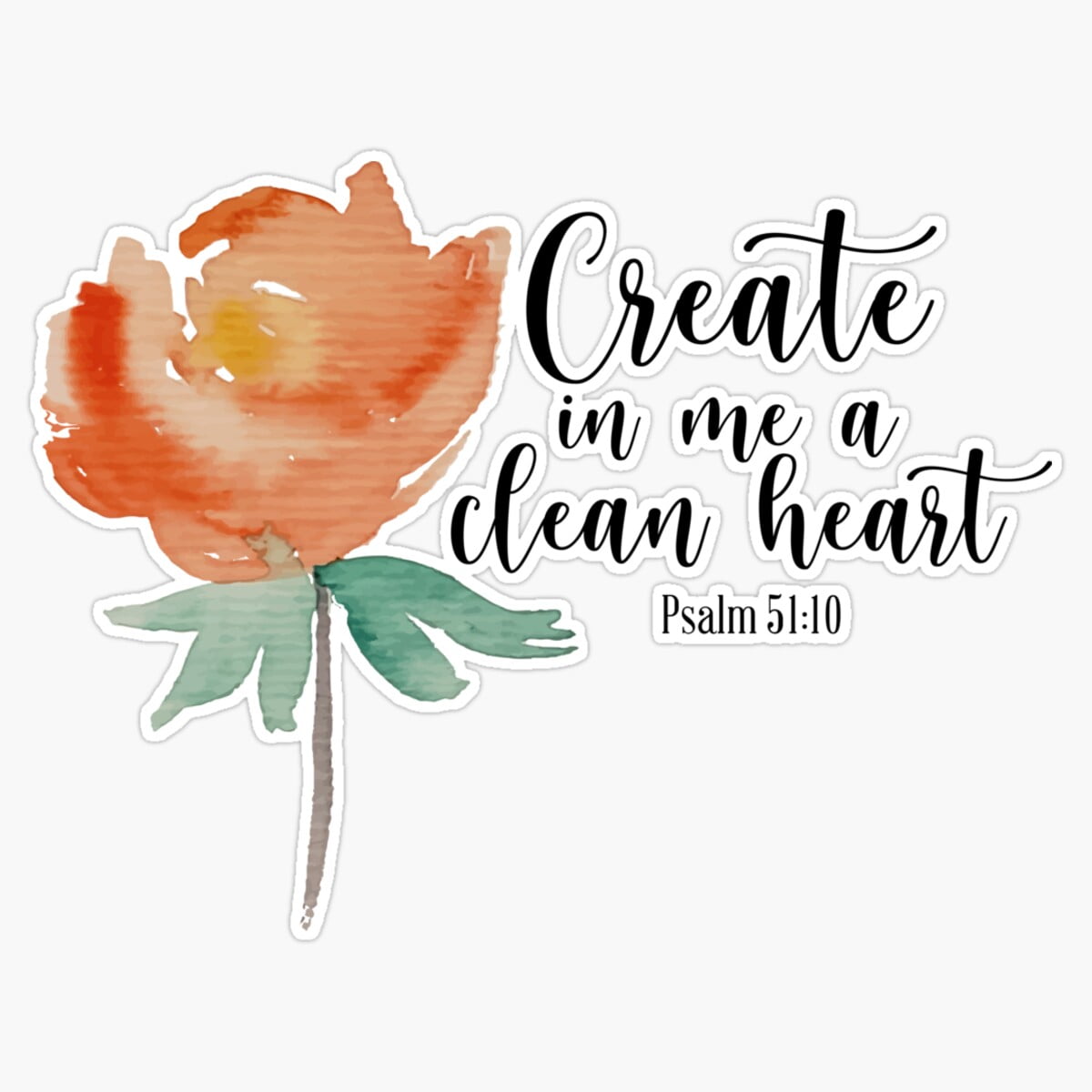 Maneki Create In Me A Clean Heart Of God Psalm 51:10 Er, Phone Decal ...