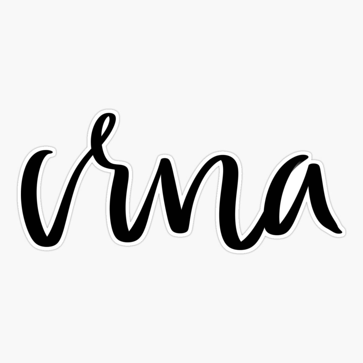 Maneki Crna In Handwritten Cursive Er, Phone Decal Water Bottle ...