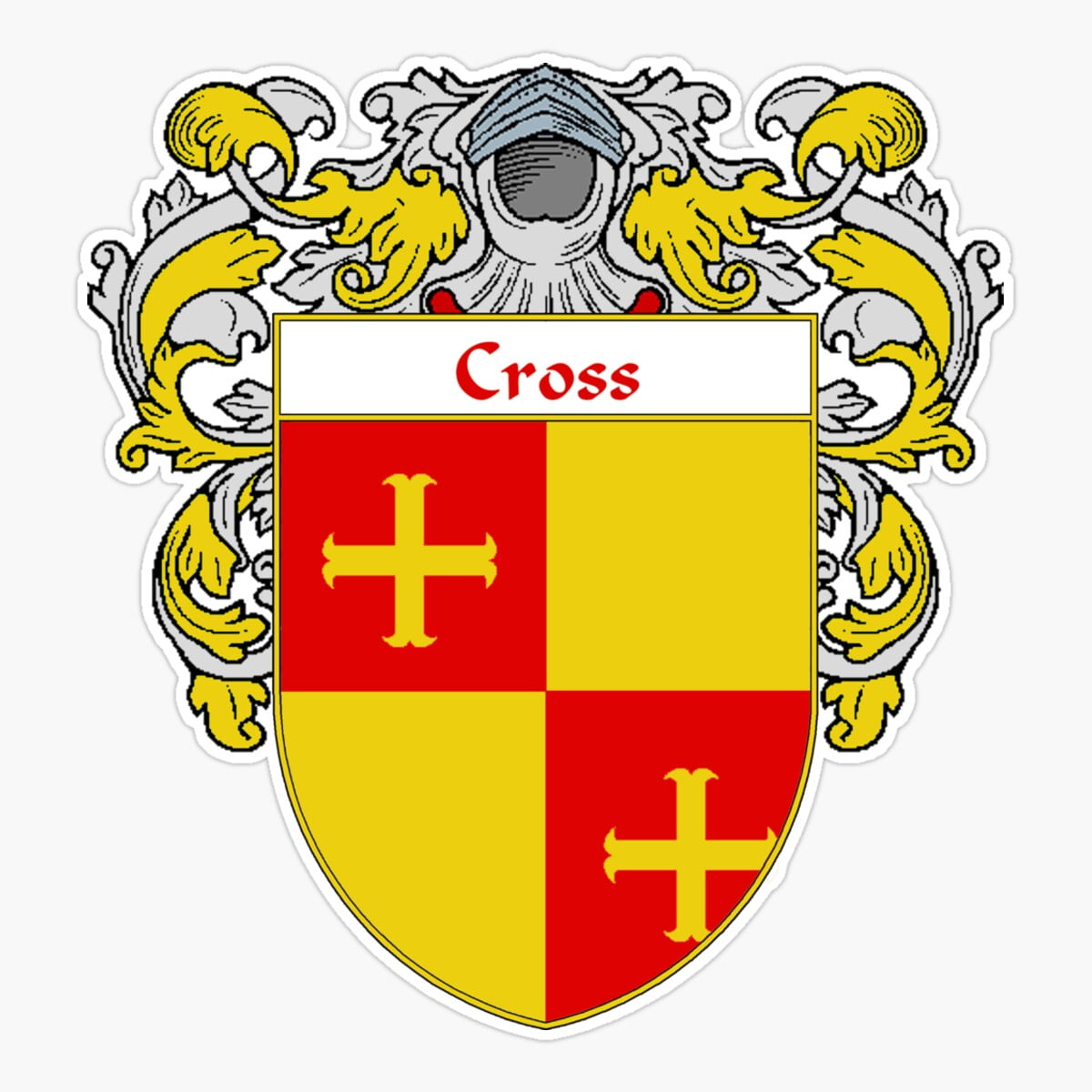 Maneki Cross Coat Of Arms/Family Crest Er, Phone Decal Water Bottle ...