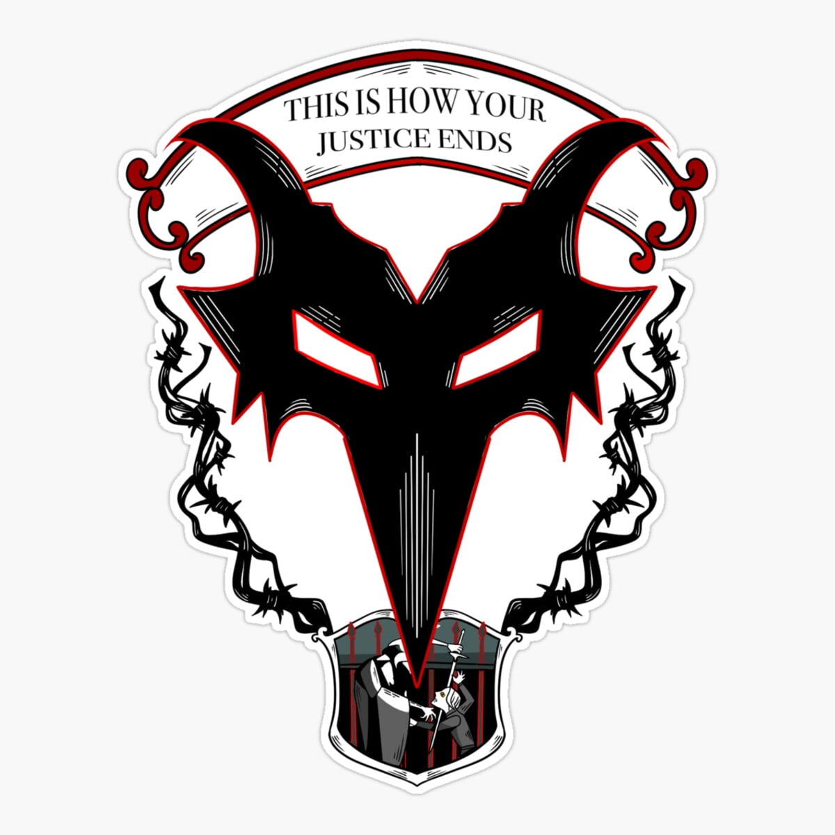 Maneki Crow'S Black Mask - Persona 5 Er, Phone Decal Water Bottle ...