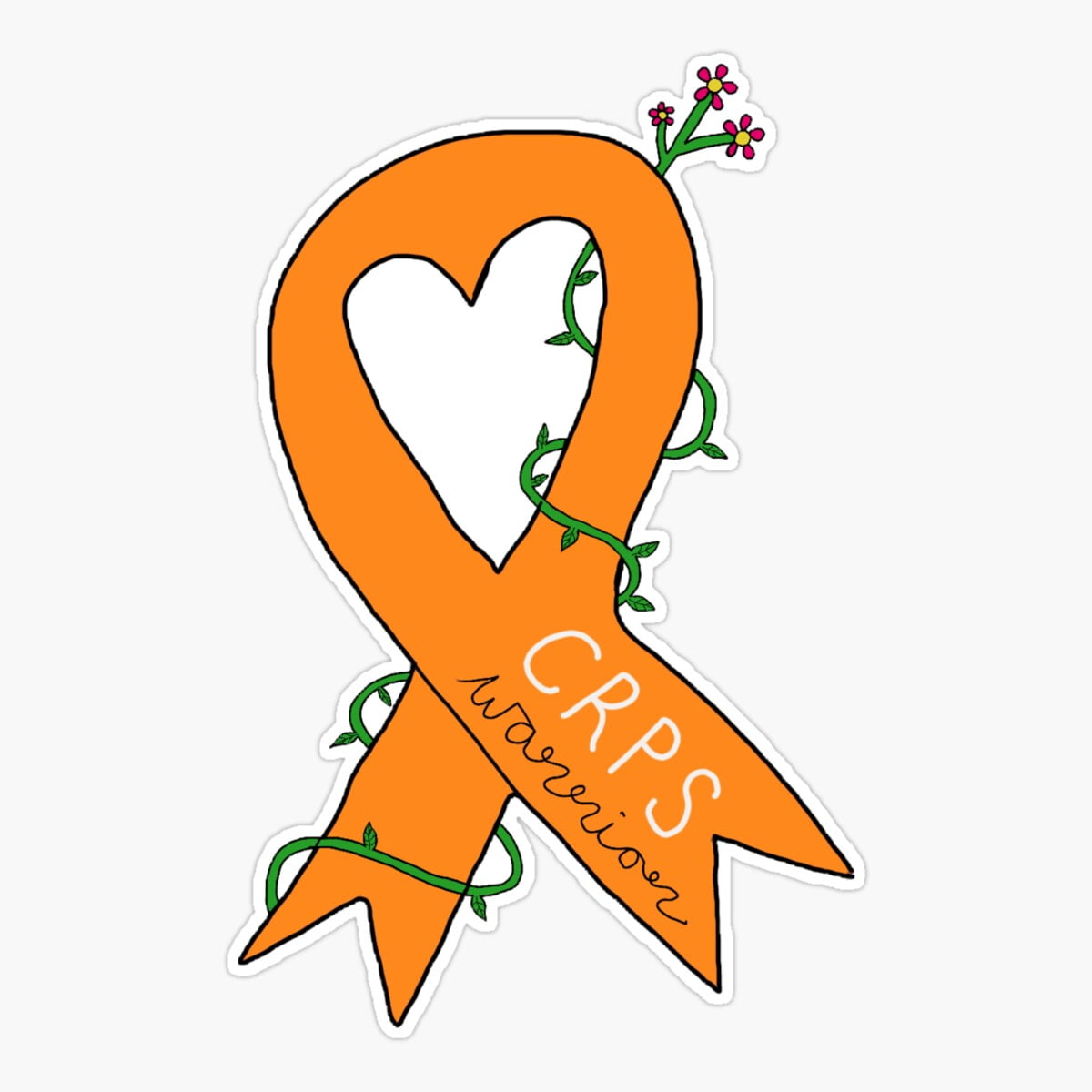 Maneki Crps Warrior Awareness Ribbon Er, Phone Decal Water Bottle ...