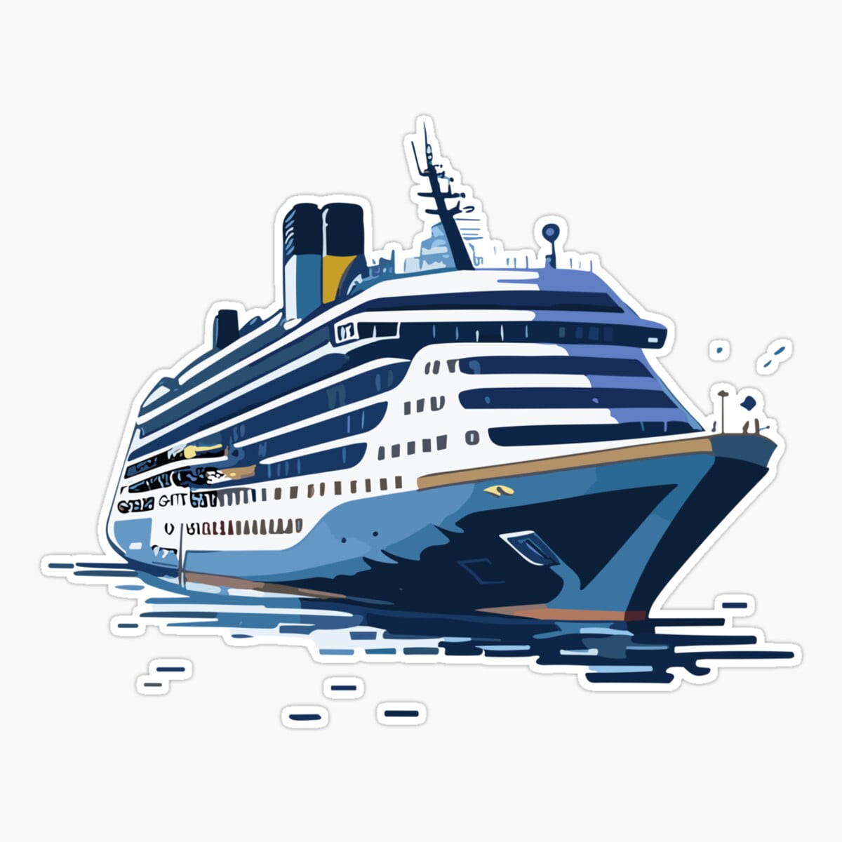 Maneki Cruise Ship Sticker, Phone Decal Water Bottle Stickers Car ...