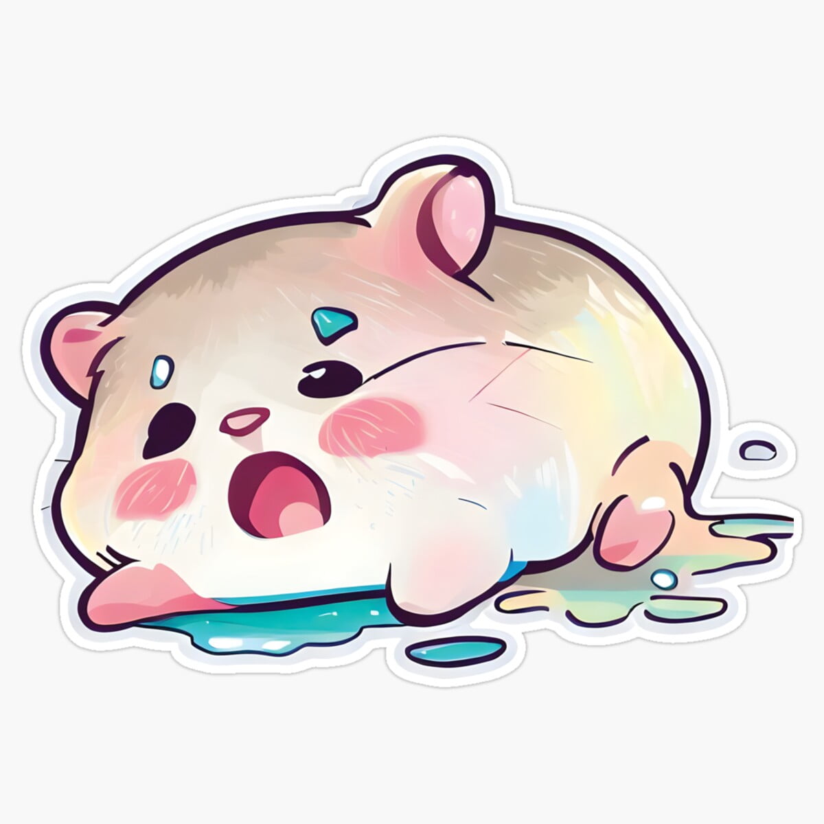 Maneki Crying Hamster Er, Phone Decal Water Bottle Stickers Car Decals ...