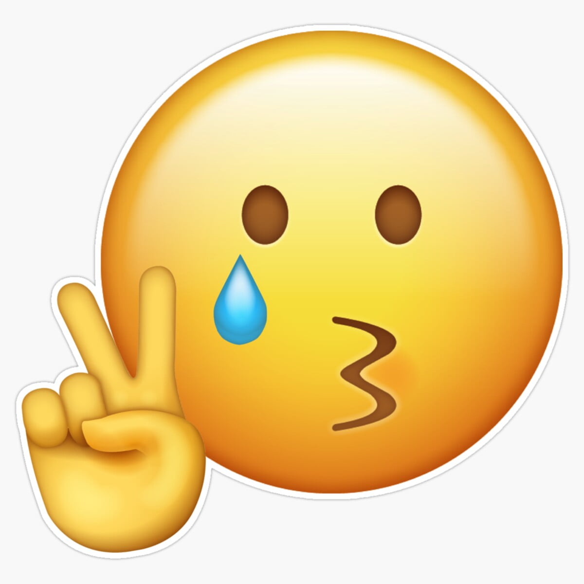 Maneki Crying Peace Sign Emoji - Mental Breakdown Lol Er, Phone Decal ...