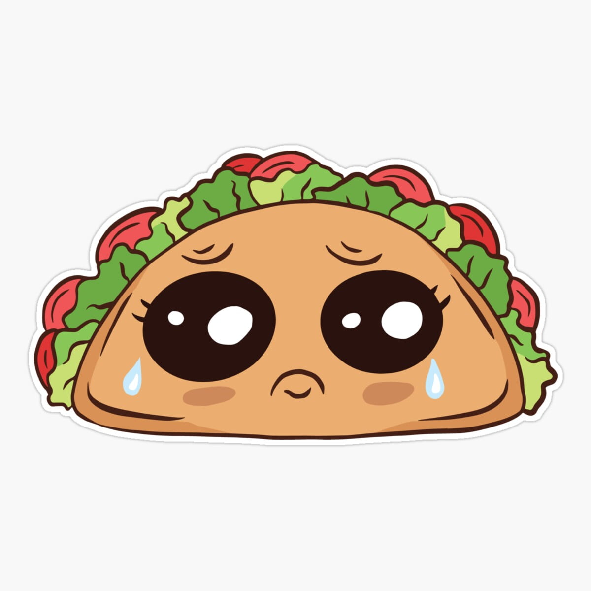 Maneki Crying Taco Sticker, Phone Decal Water Bottle Stickers Car ...