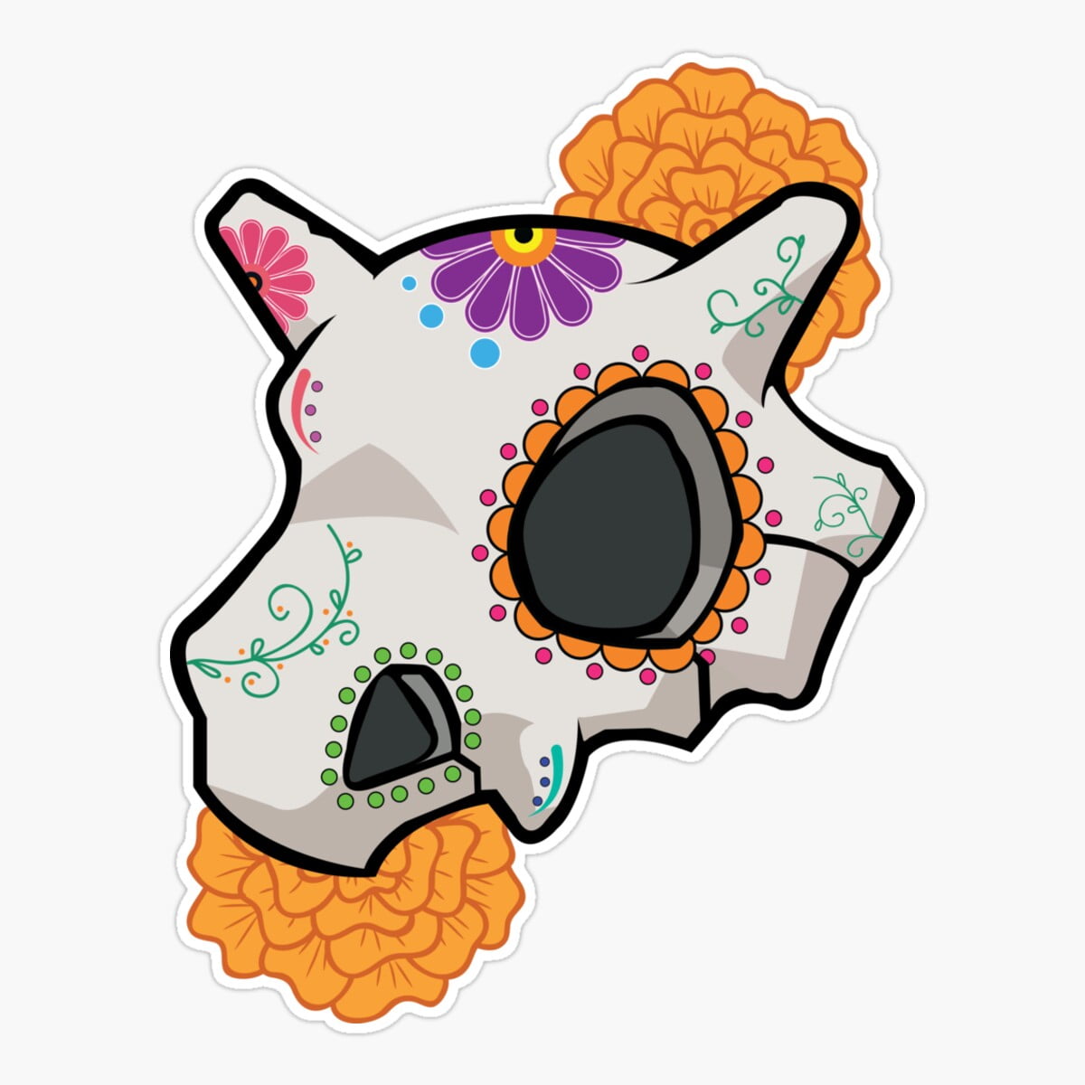 Maneki Cubone Day O The Dead Sticker, Phone Decal Water Bottle Stickers ...