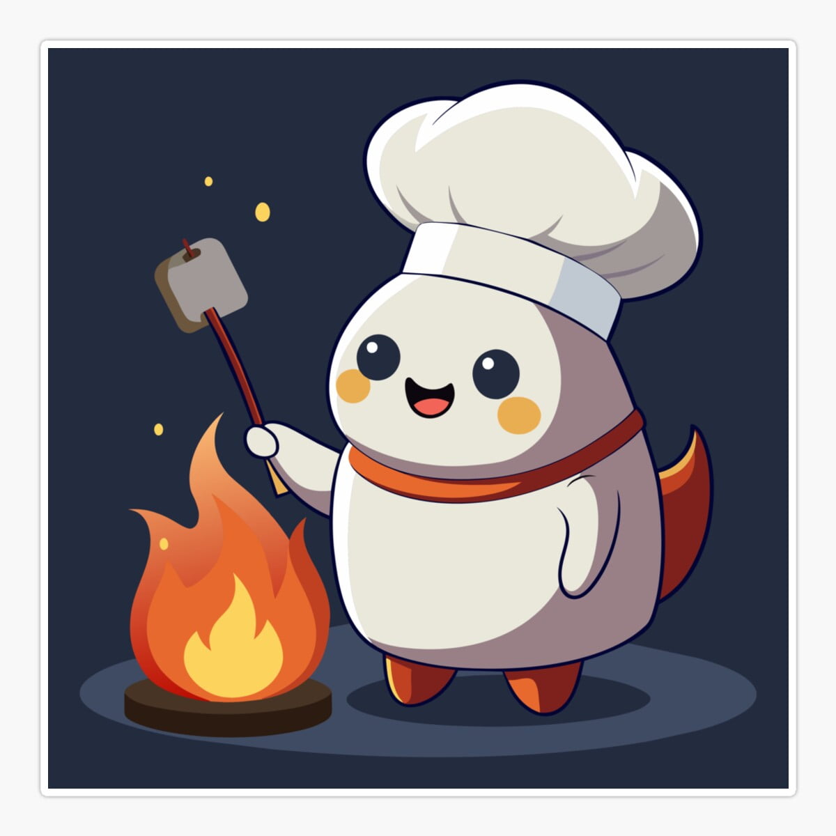 Maneki Culinary Adventures O A Chubby Marshmallow Che Sticker, Phone ...