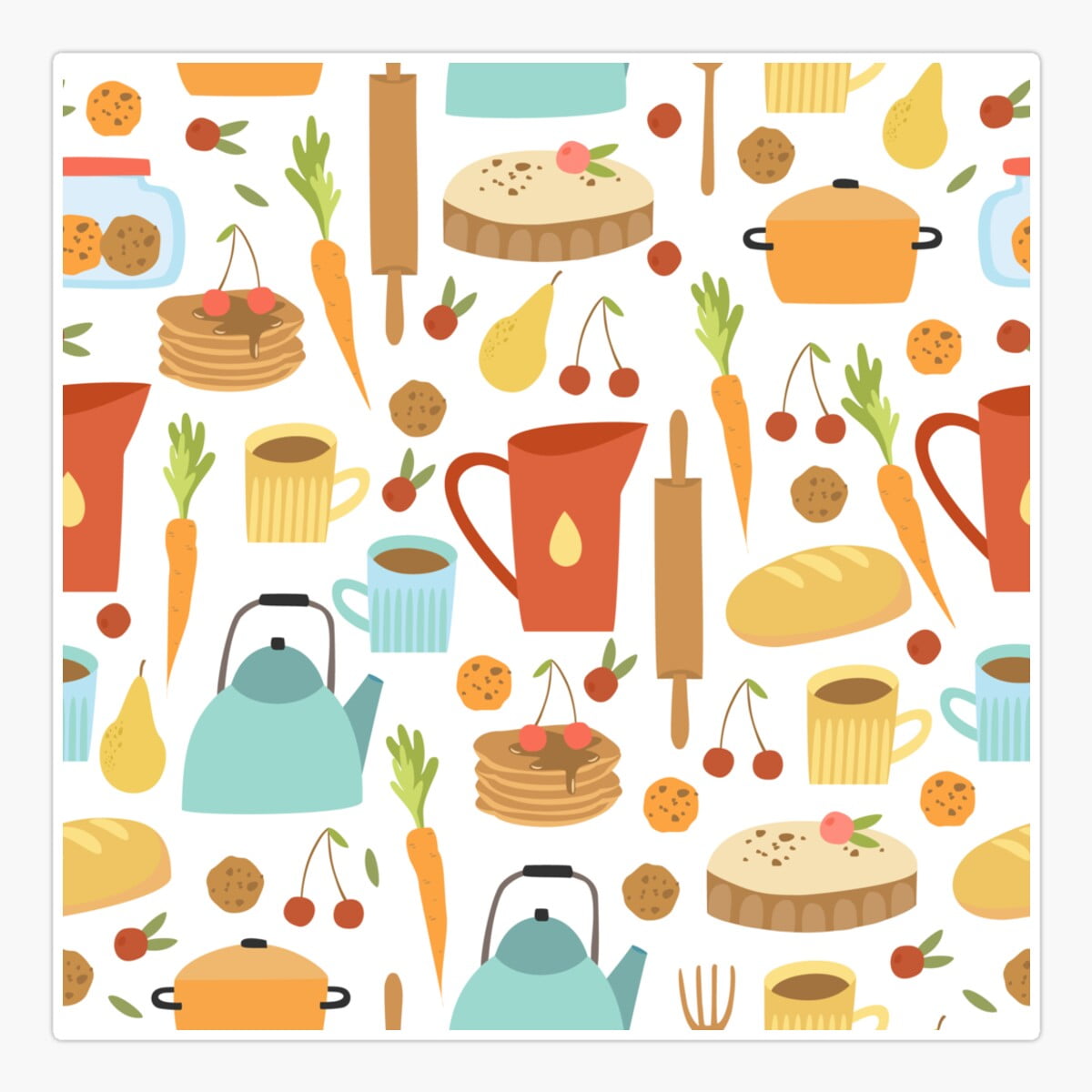 Maneki Culinary Chronicles: Cooking Set Pattern Sticker, Phone Decal ...