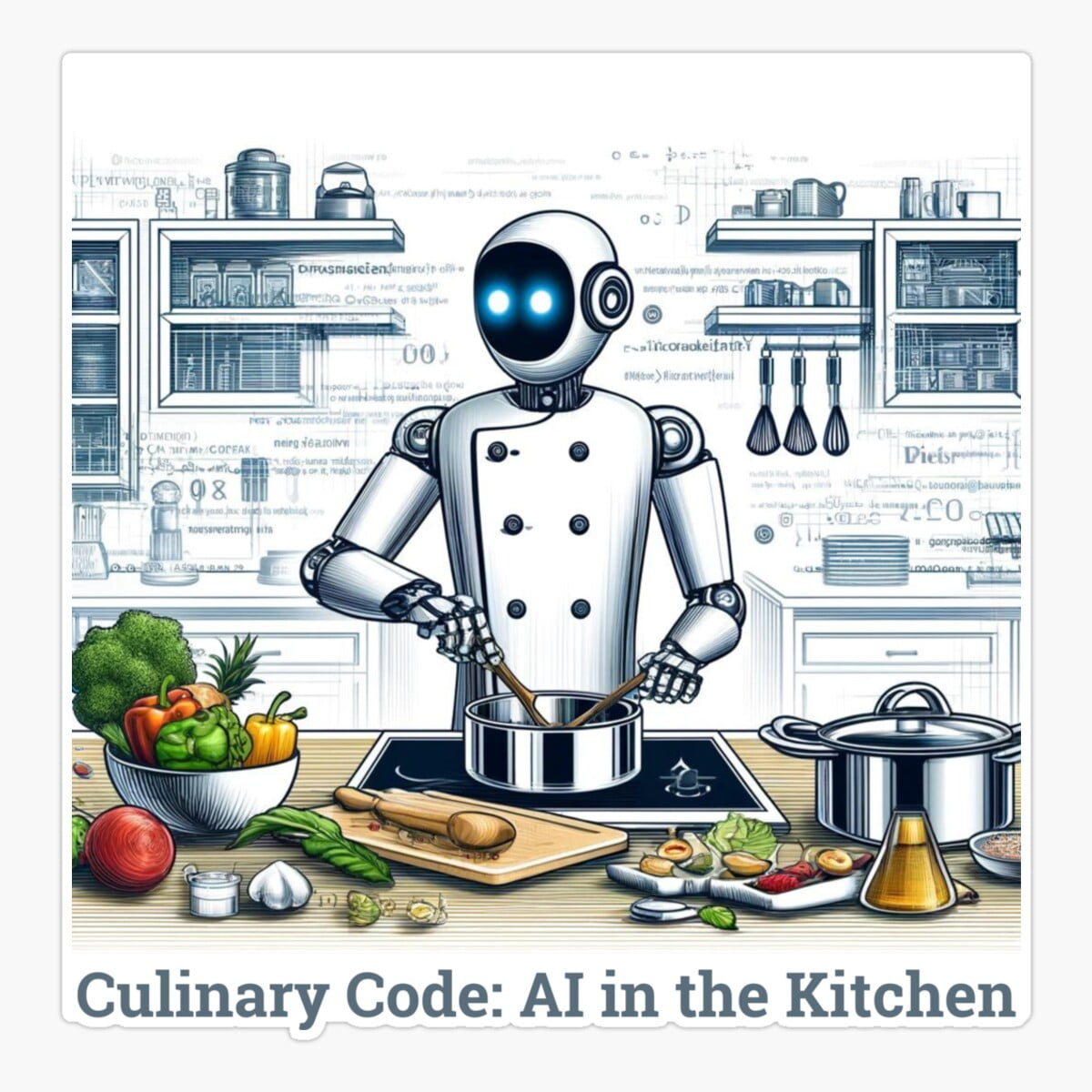 Maneki Culinary Code: Ai In The Kitchen Sticker, Phone Decal Water ...