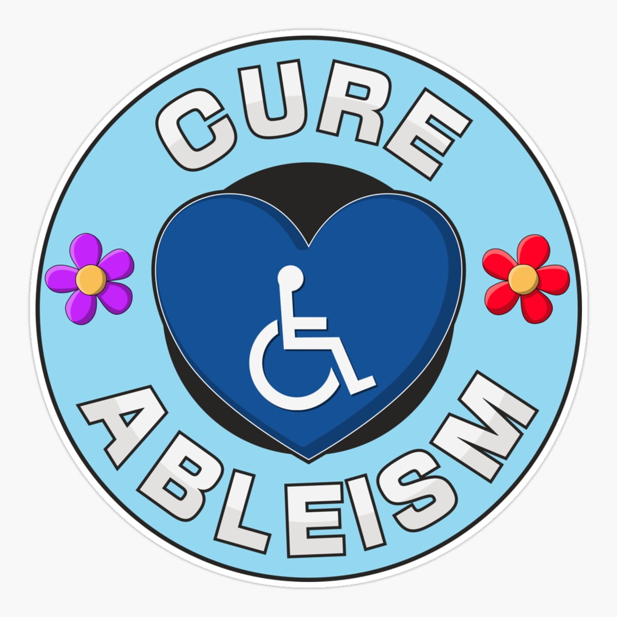 Maneki Cure Ableism - Disability Activist Er, Phone Decal Water Bottle ...