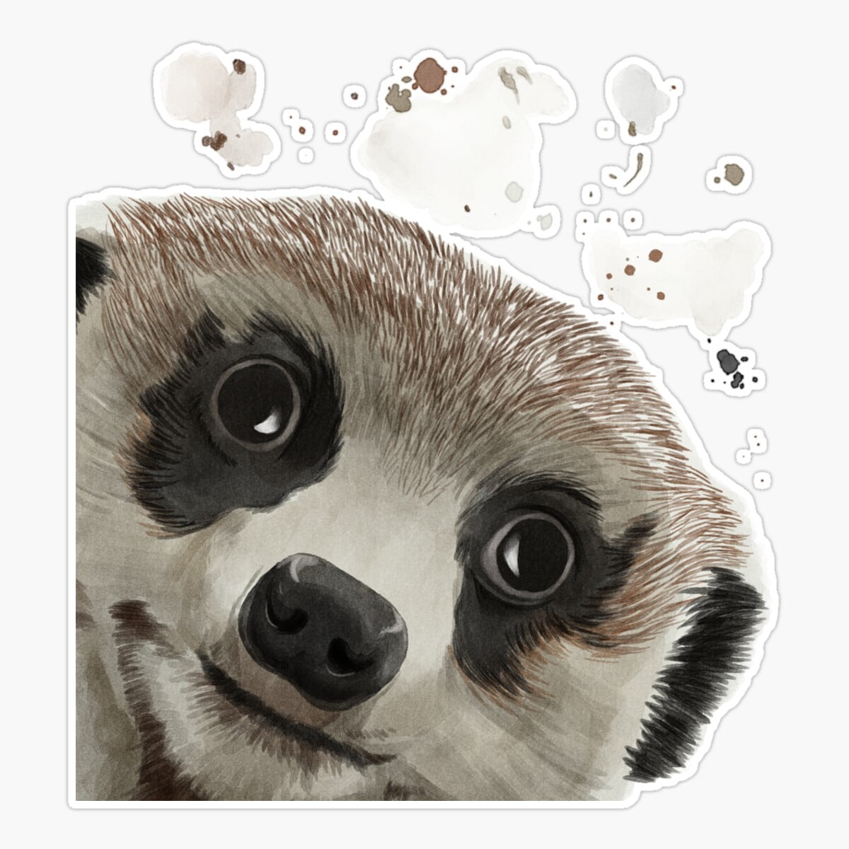 Maneki Curious Meerkat Er, Phone Decal Water Bottle Stickers Car Decals ...