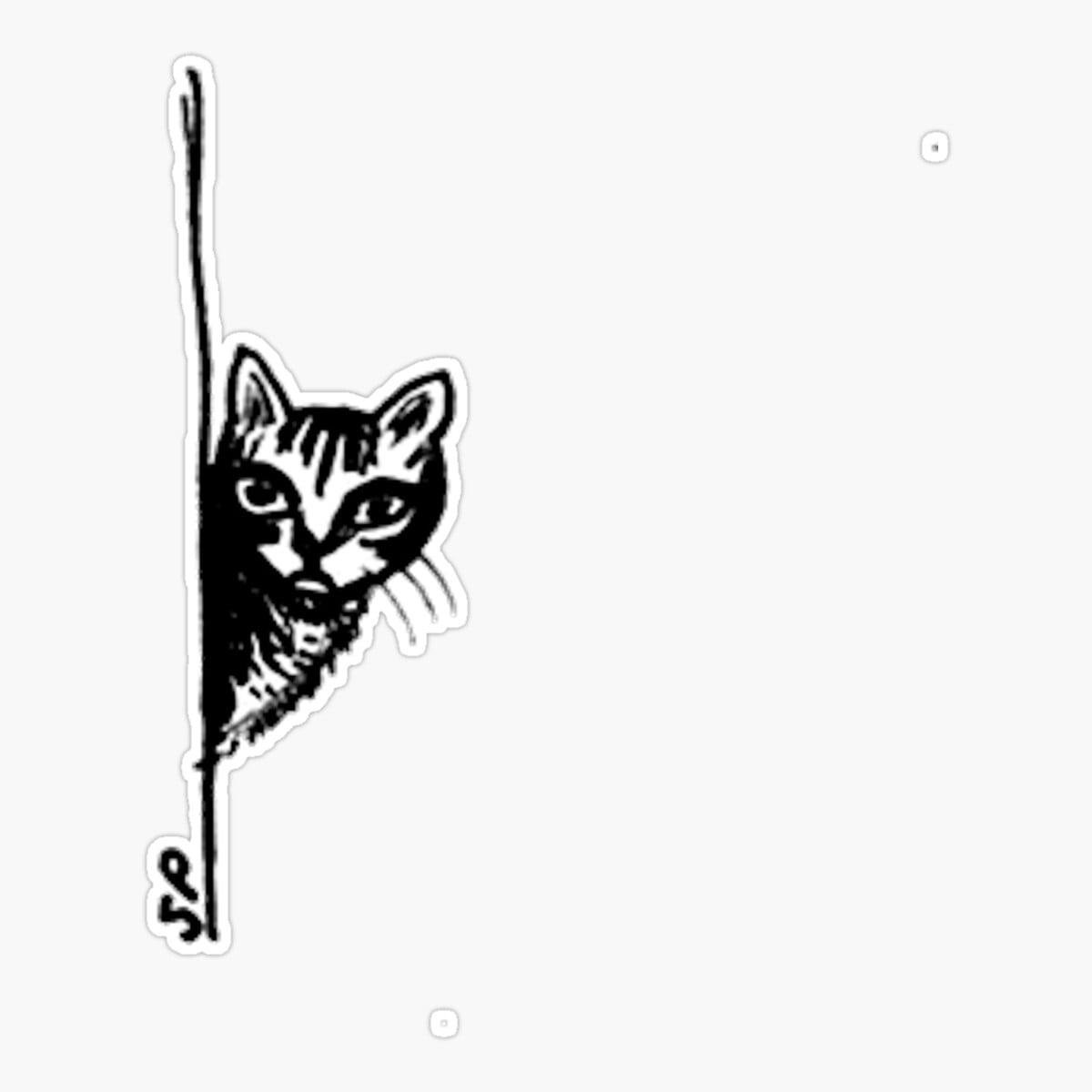 Maneki Curious Rench Cat Sticker, Phone Decal Water Bottle Stickers Car ...