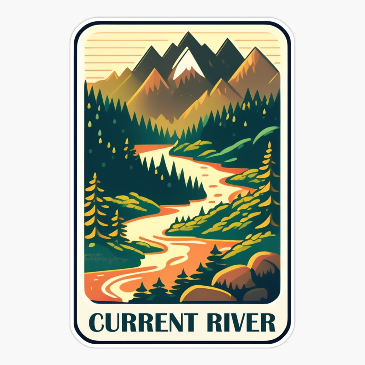 Maneki Current River Missouri Colors Er, Phone Decal Water Bottle ...