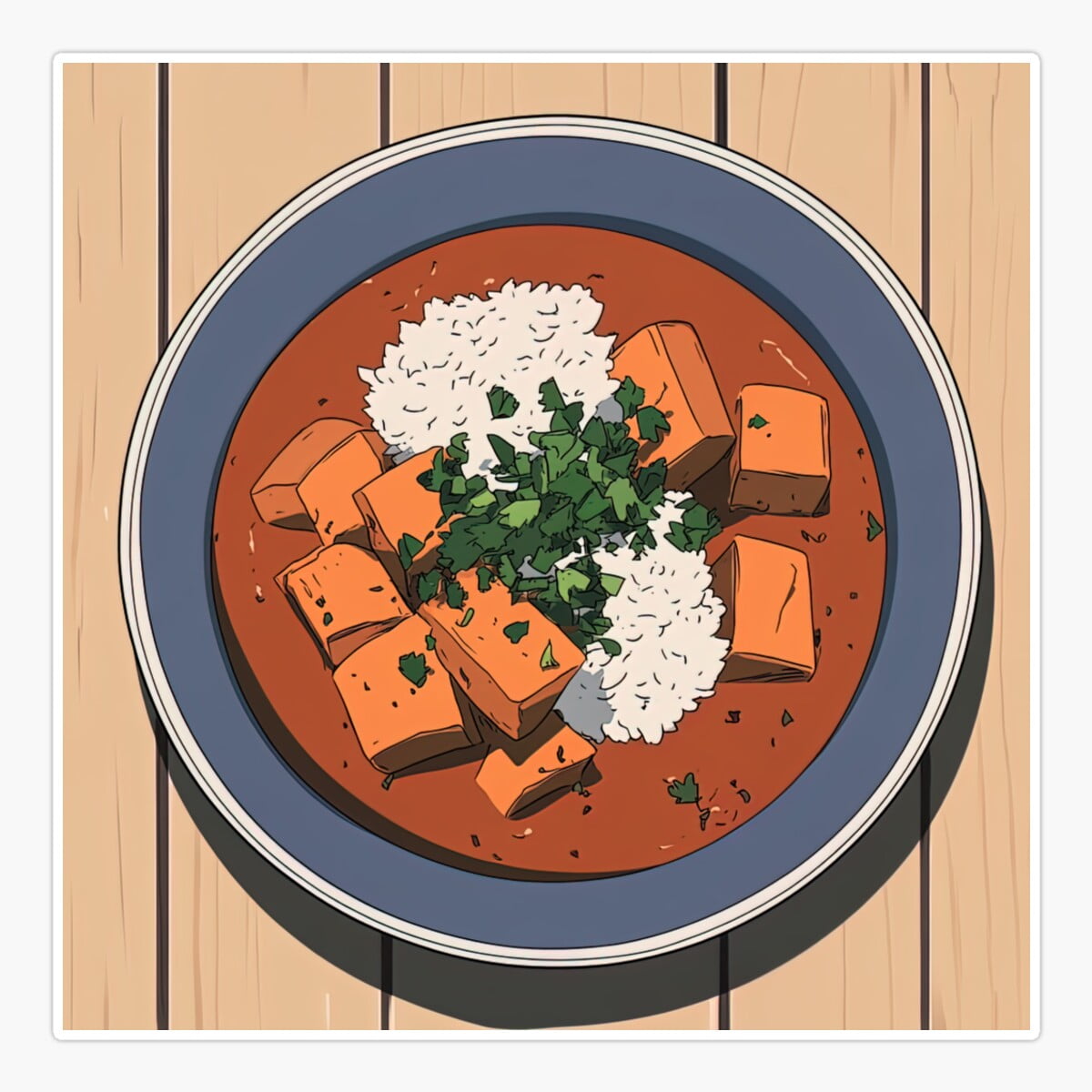 Maneki Curry | Anime Style Sticker, Phone Decal Water Bottle Stickers ...