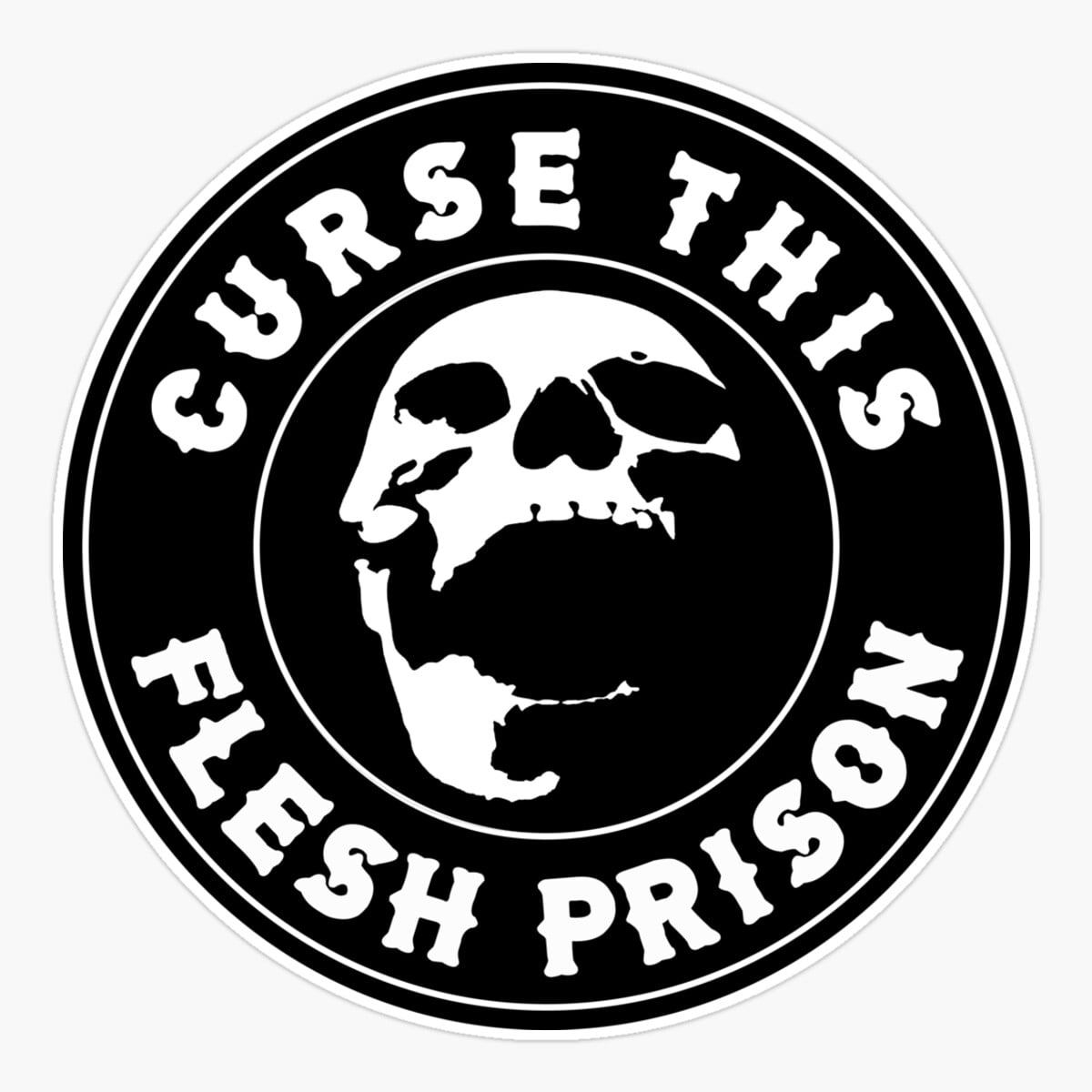 Maneki Curse This Lesh Prison - Skull Badge Motorcycle Er, Phone Decal ...