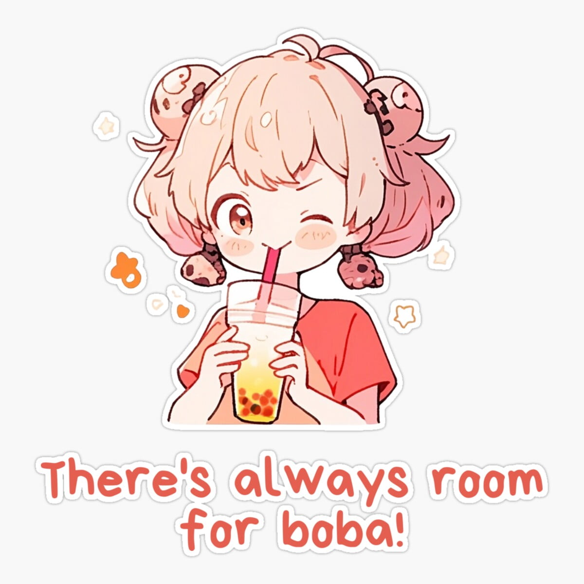 Maneki Cute Anime Girl Boba Design For Boba Lovers Bubble Tea Lover ...