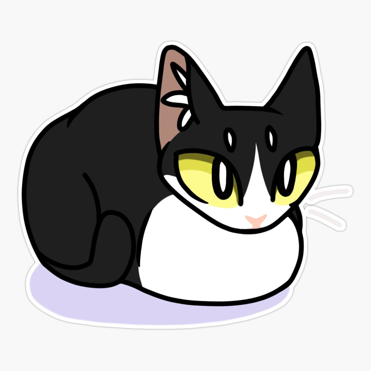 Maneki Cute Black And White Loa Cat Design Sticker, Phone Decal Water ...