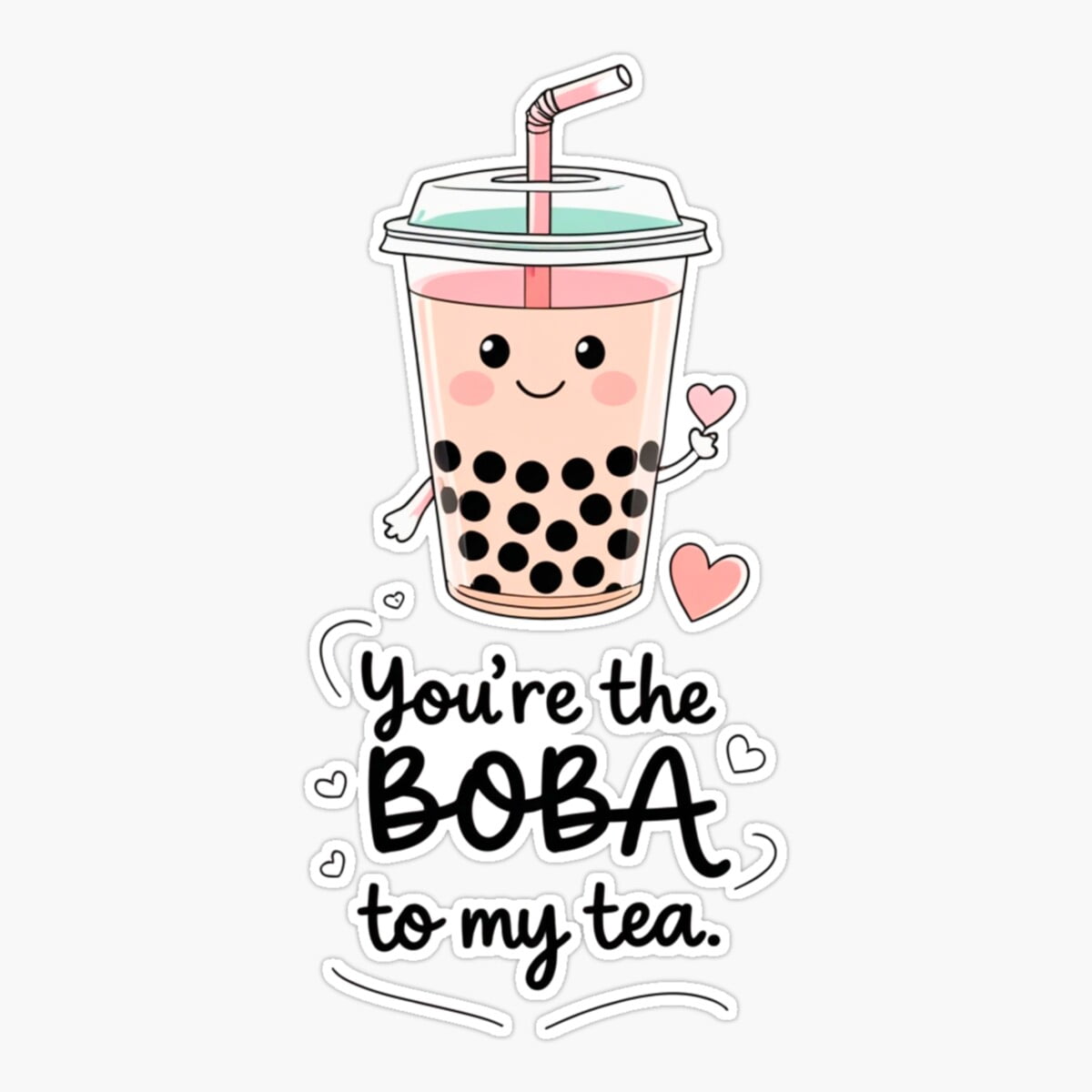 Maneki Cute Boba Tea Pun – You’Re The Boba To My Tea Er, Phone Decal ...