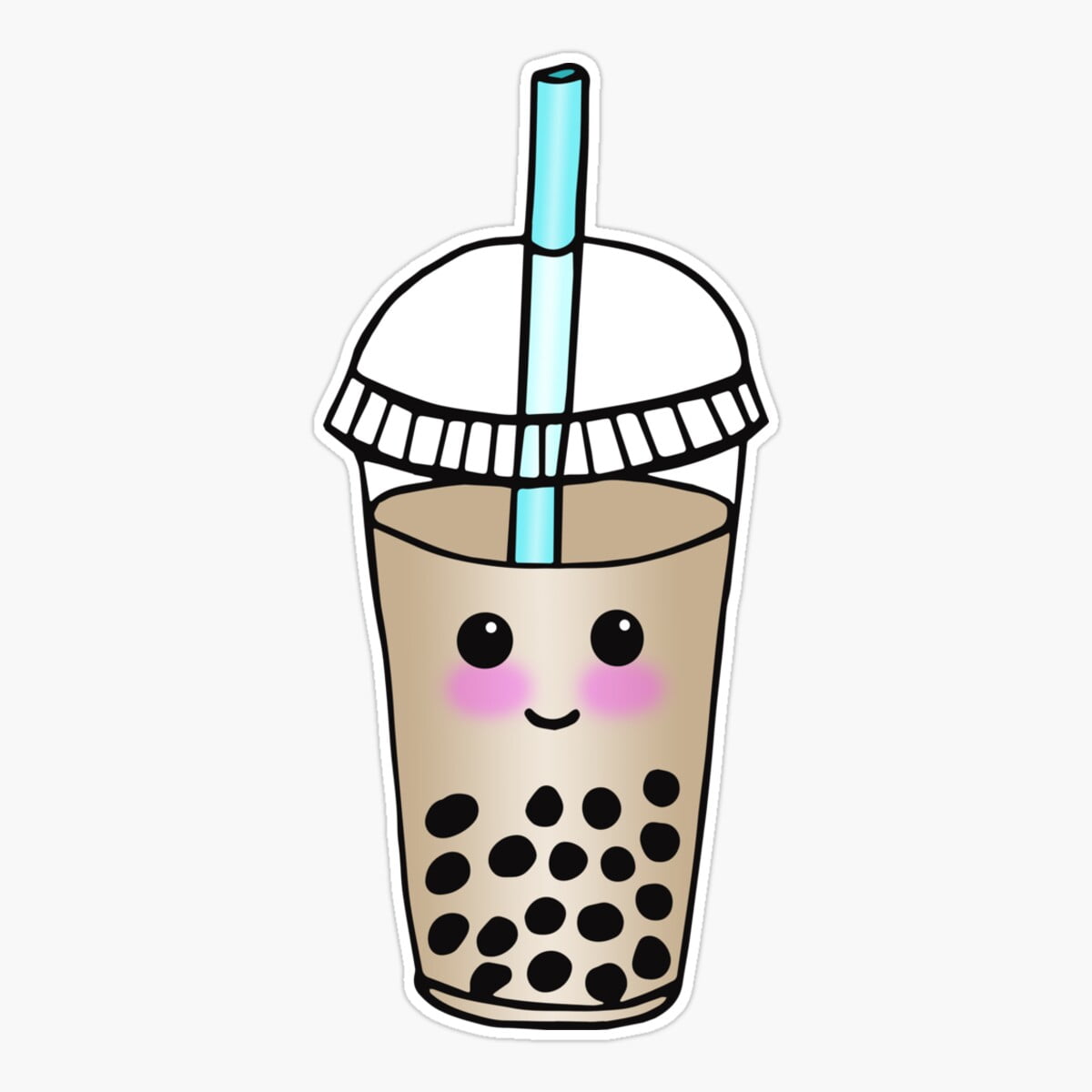Maneki Cute Bubble Tea Happy Kawaii Boba Er, Phone Decal Water Bottle ...